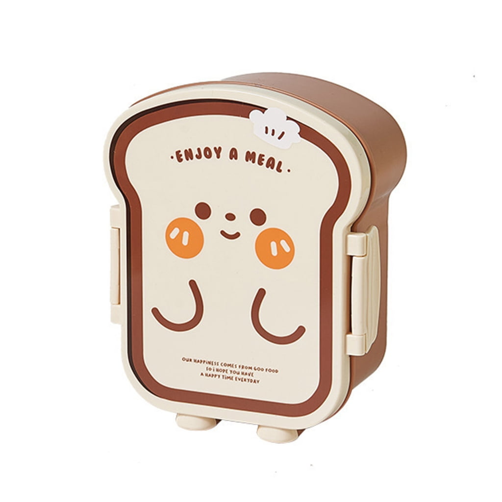 JNANEEI Playful Bread Molded Lunch Organizers Plastic Office Meal ...