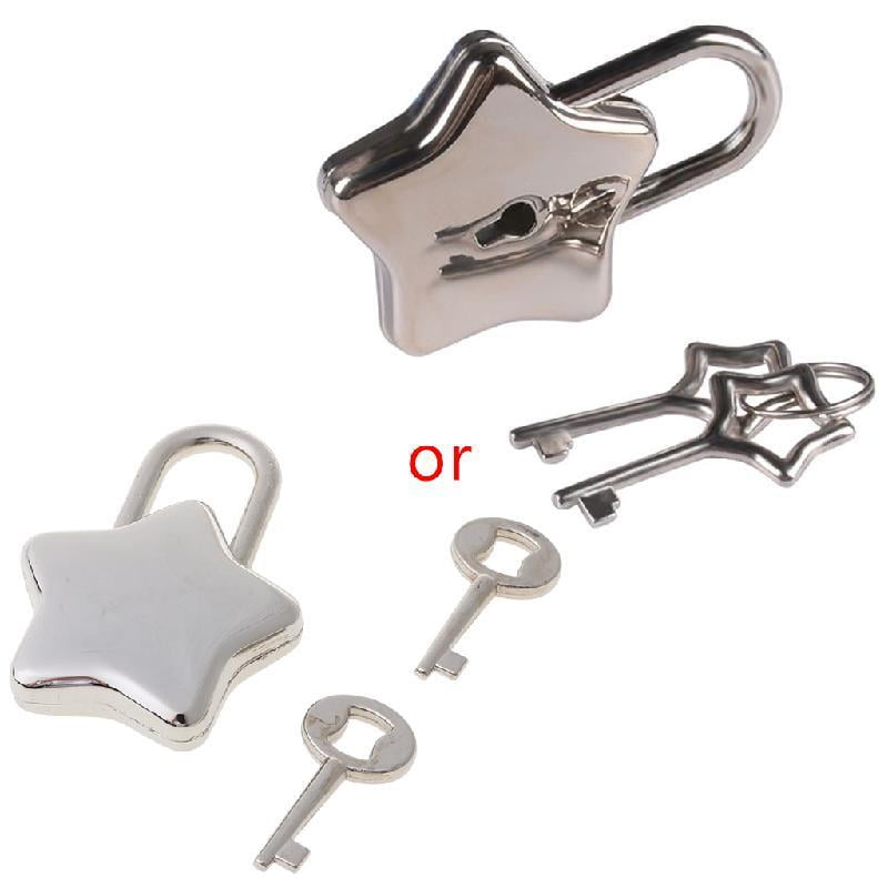 JNANEEI Portable Keyed Padlocks Star Shaped Lock for Jewelry Box Small ...