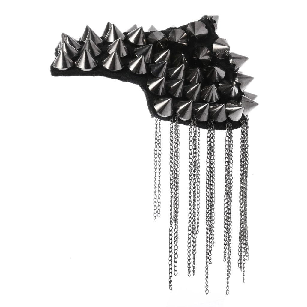 CIYISON Punk Gothic Tassel Stud Rivet Pin Brooch Epaulette Shoulder ...