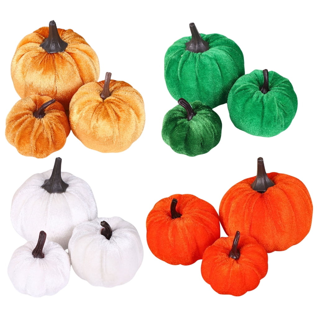 JNANEEI Set of 12 Soft Pumpkin Decoration for Displays Artificial Fruit ...