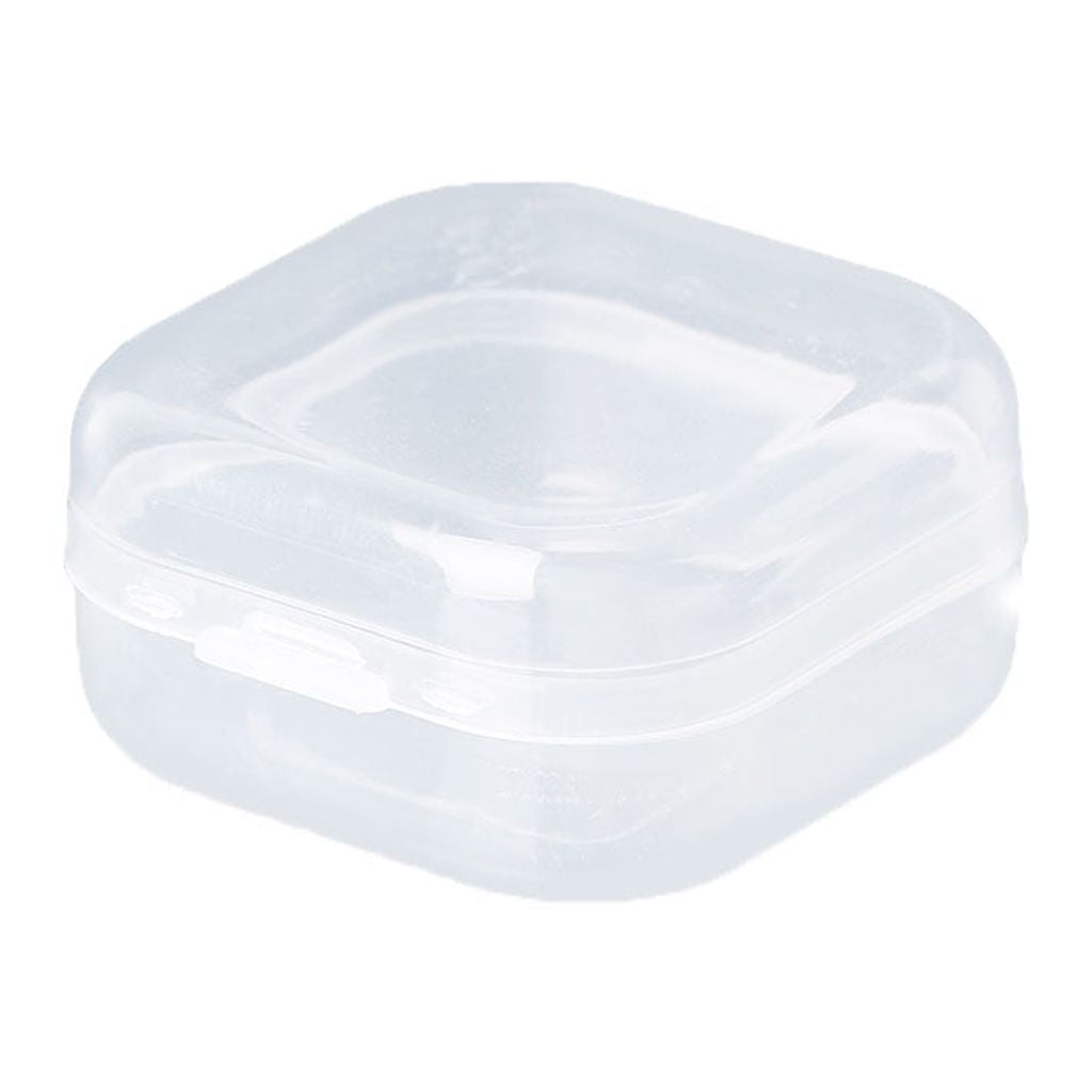 JNANEEI Square Transparent Storage Box with Lid Office Stationery Ruler ...