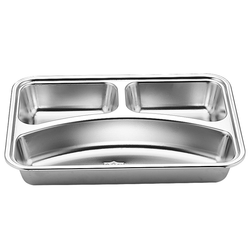 JNANEEI Stainless Steel Divided Dinner Tray Lunch Container Food Plate ...