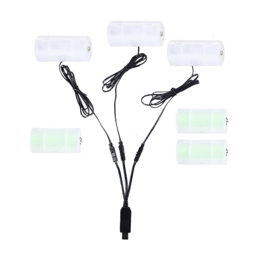 JNANEEI USB 3in1 D Battery Eliminate Cable for LED Light Lamp ...