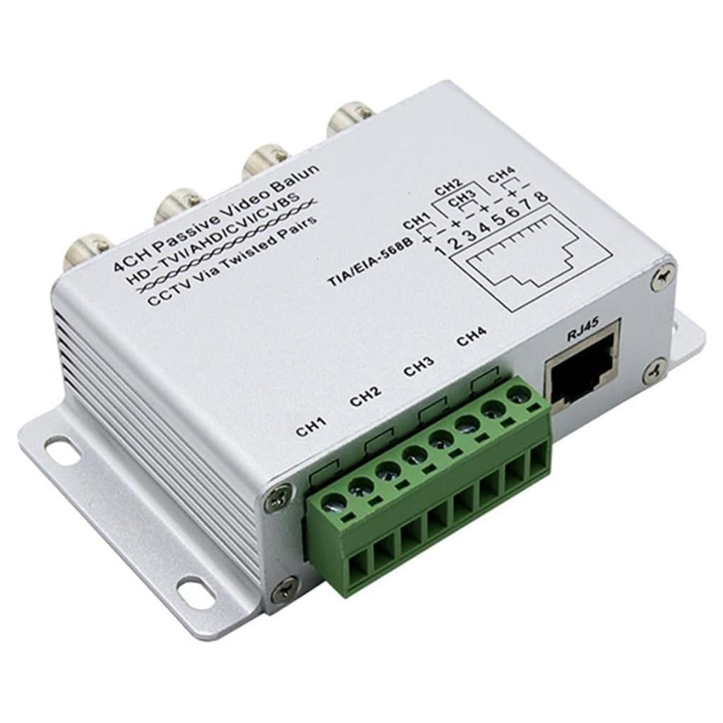 JNANEEI UTP 4 Channel Passive Video Balun Transceiver BNC to RJ45 UTP Cable Converters for CCTV ...