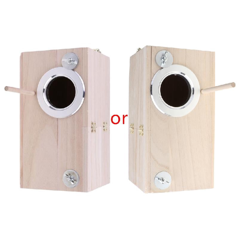 JNANEEI Wooden Bird Nesting Breeding Box House Parakeet Mating for Case ...