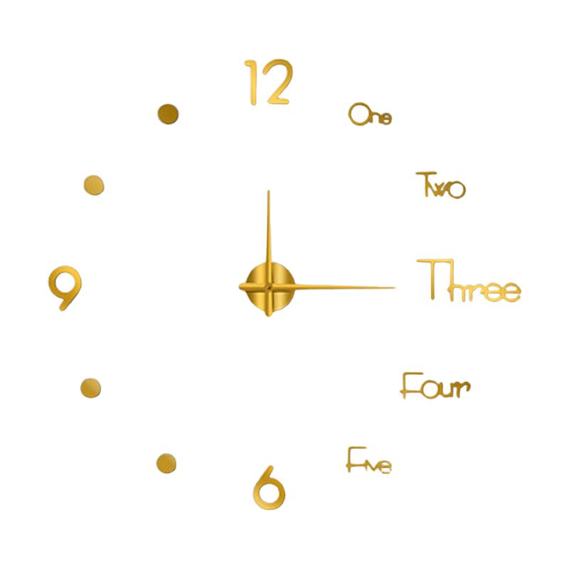 JNANEEI for Creative 3D Acrylic Mirror Stickers Wall Clocks DIY Digital ...