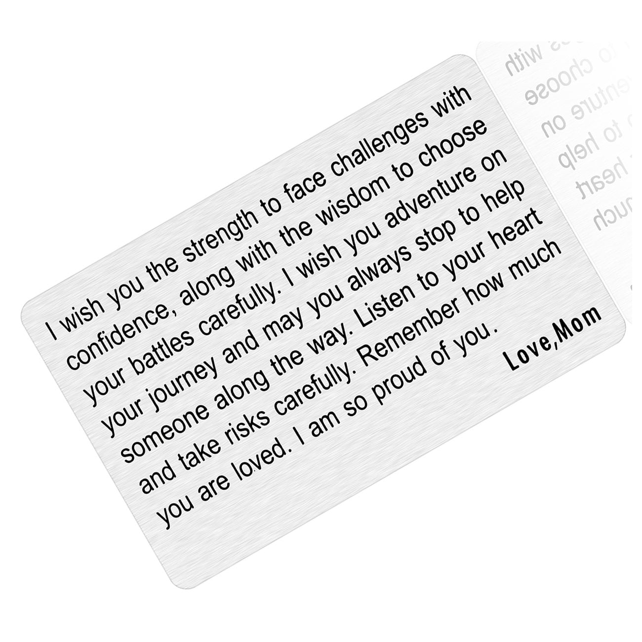 JNB/k0216/Inspirational Engraved - Love MOM Wallet Card… - Walmart.com