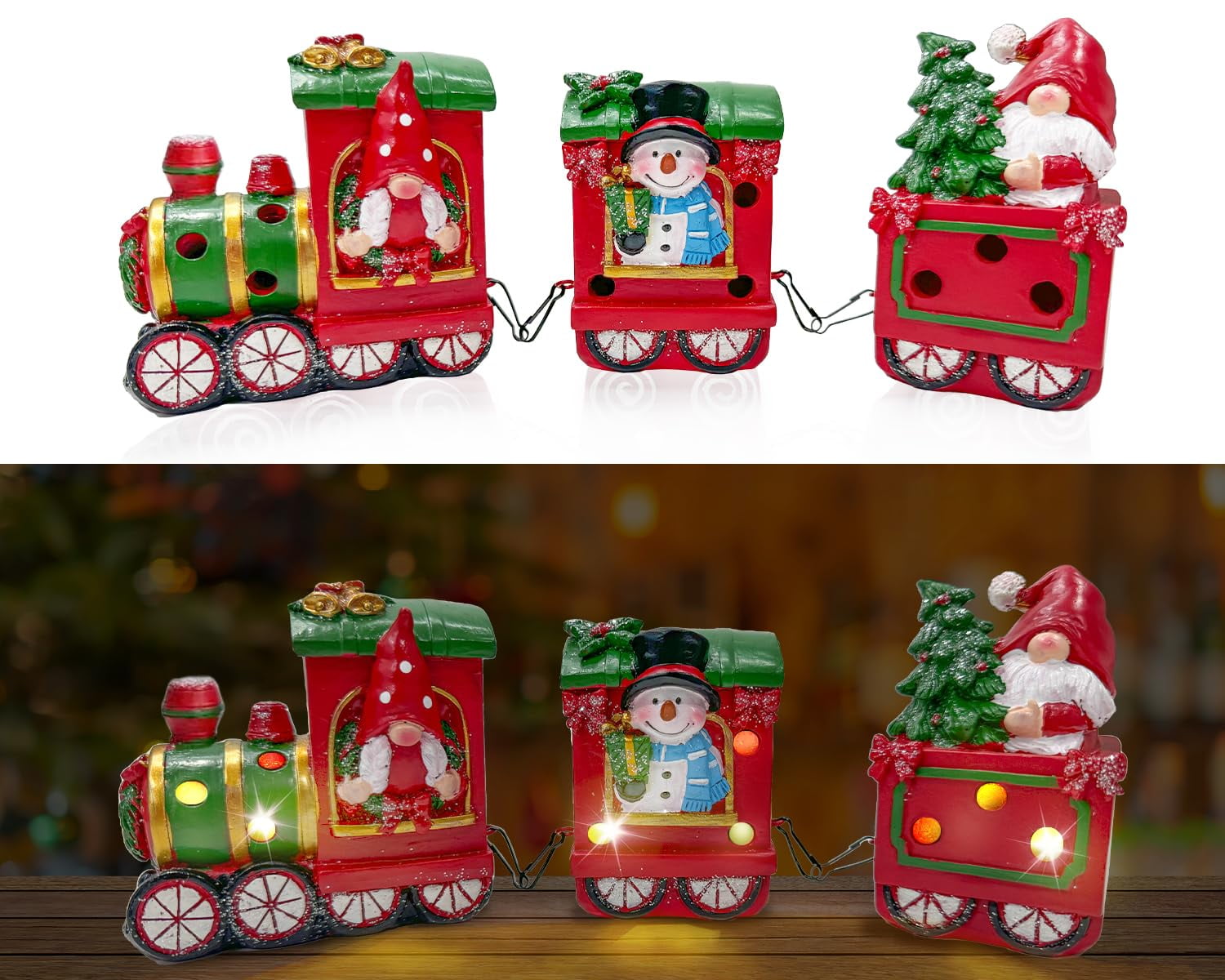 JNDJE Christmas Train Decorations Indoor, Christmas Decorations for ...