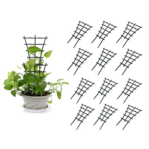 JNDJNFV 12 Pack Garden Trellis for Mini Climbing Plants,Extensible Potted Plant Support for ...