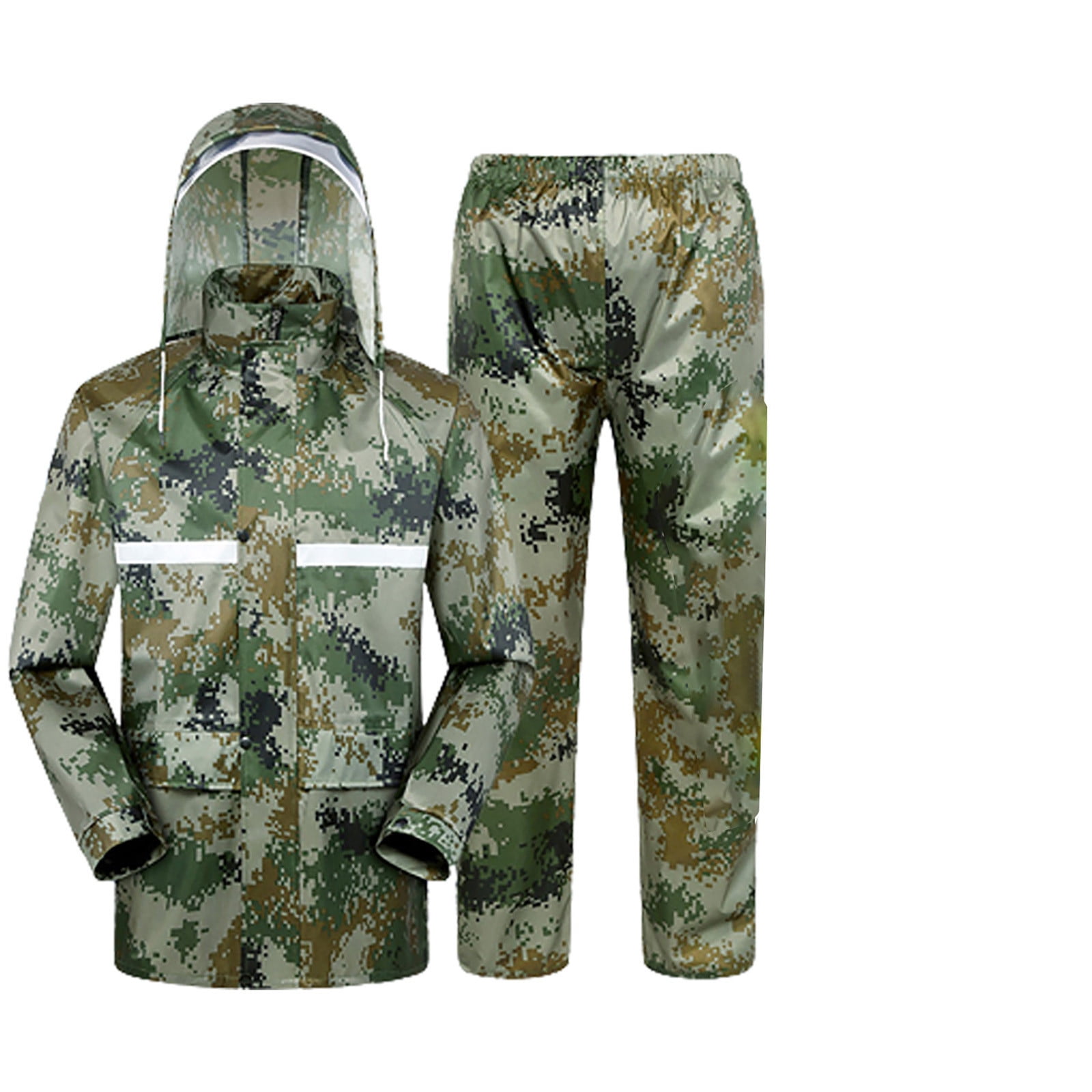 JNGSA Rain Suits For Men Waterproof Rain Jacket Coat Pants Heavy Duty ...