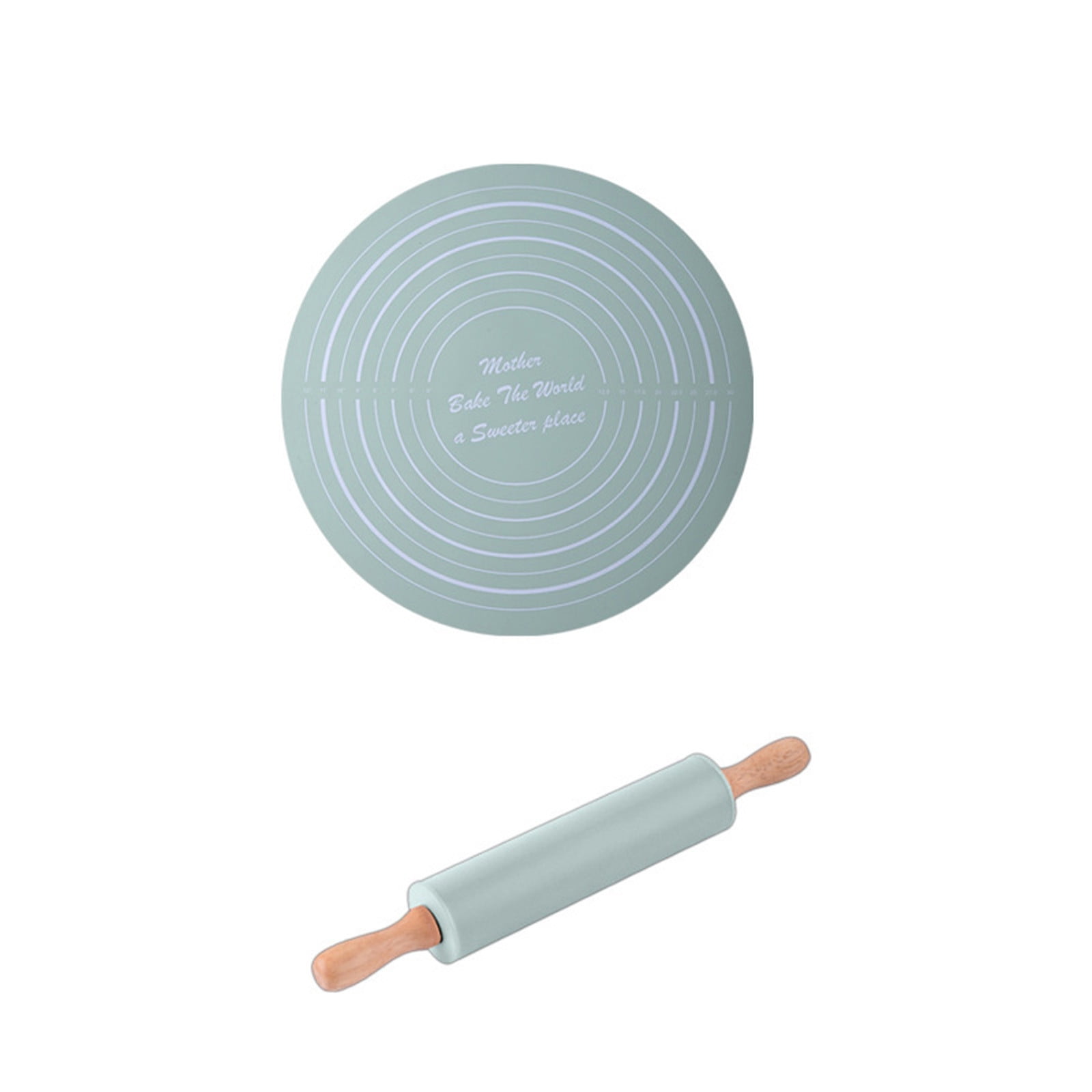 JNGSA Silicone Rolling Pin Kneading Mat Set Non-Stick Dough Roller and ...