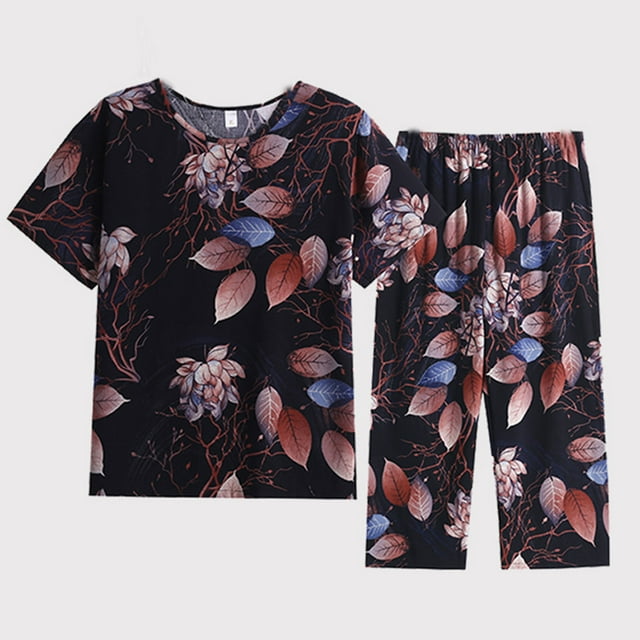 JNGSA Womens Pajama Sets Capri Pajamas for Women Set Plus Size ...