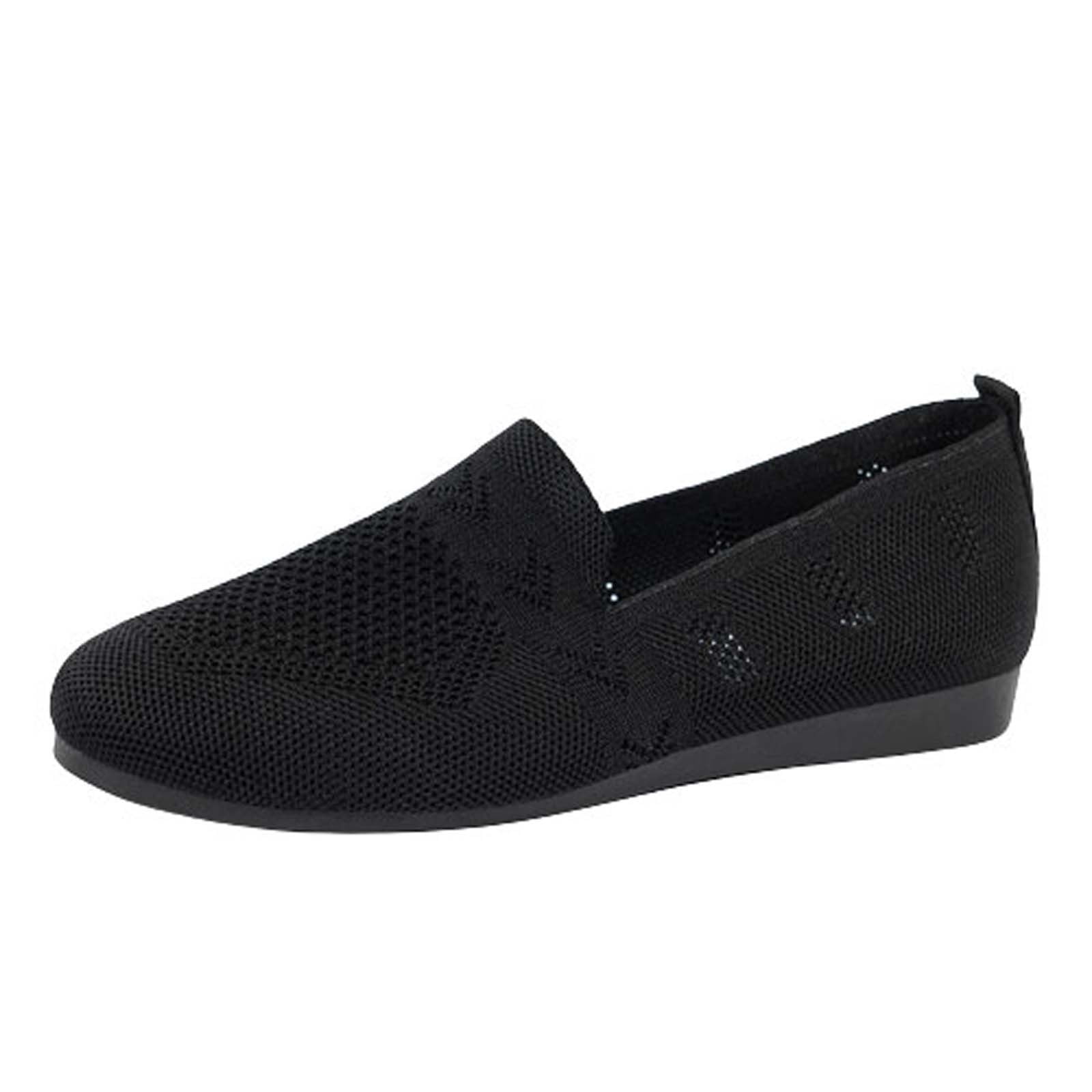 Jngsa Womens Slip On Walking Shoes Comfort Round Toe Mesh Flats Lightweight Soft Casual Flat