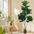 JNT Artificial Fiddle Leaf Fig Tree 5ft, Fake Ficus Lyrata Plant, Faux ...