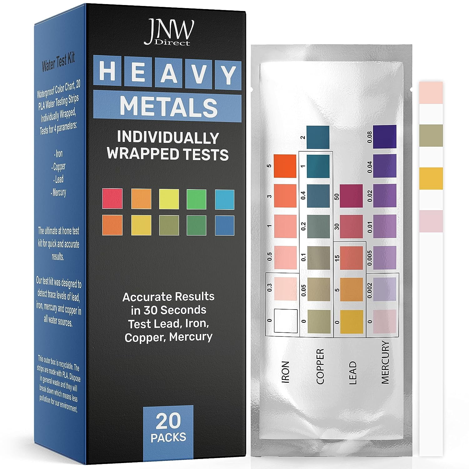 JNW Direct Heavy Metals Water Test Kit - Drinking Water Test Strips ...