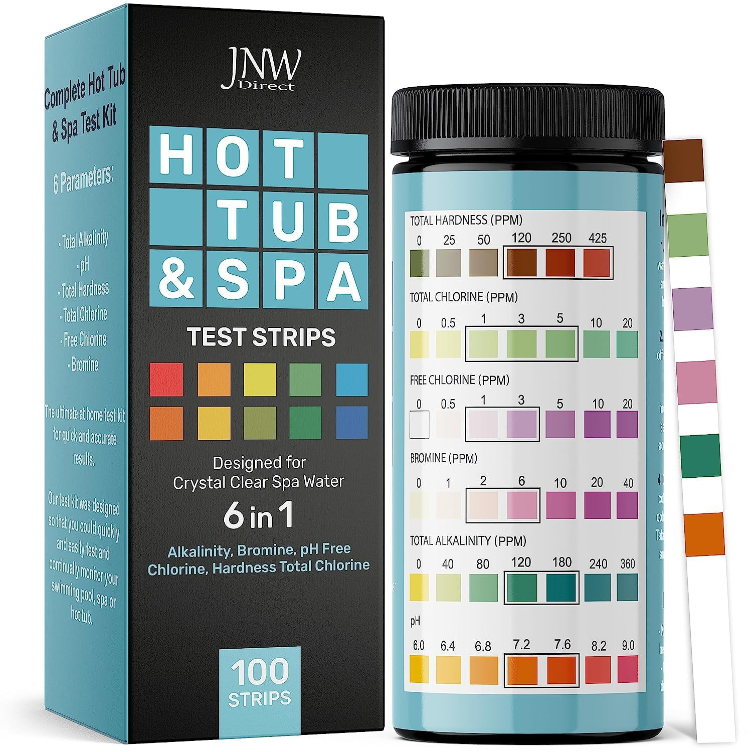 JNW Direct Spa & Jacuzzi Care - Pool Check Tester, Hot Tub Test Strips ...