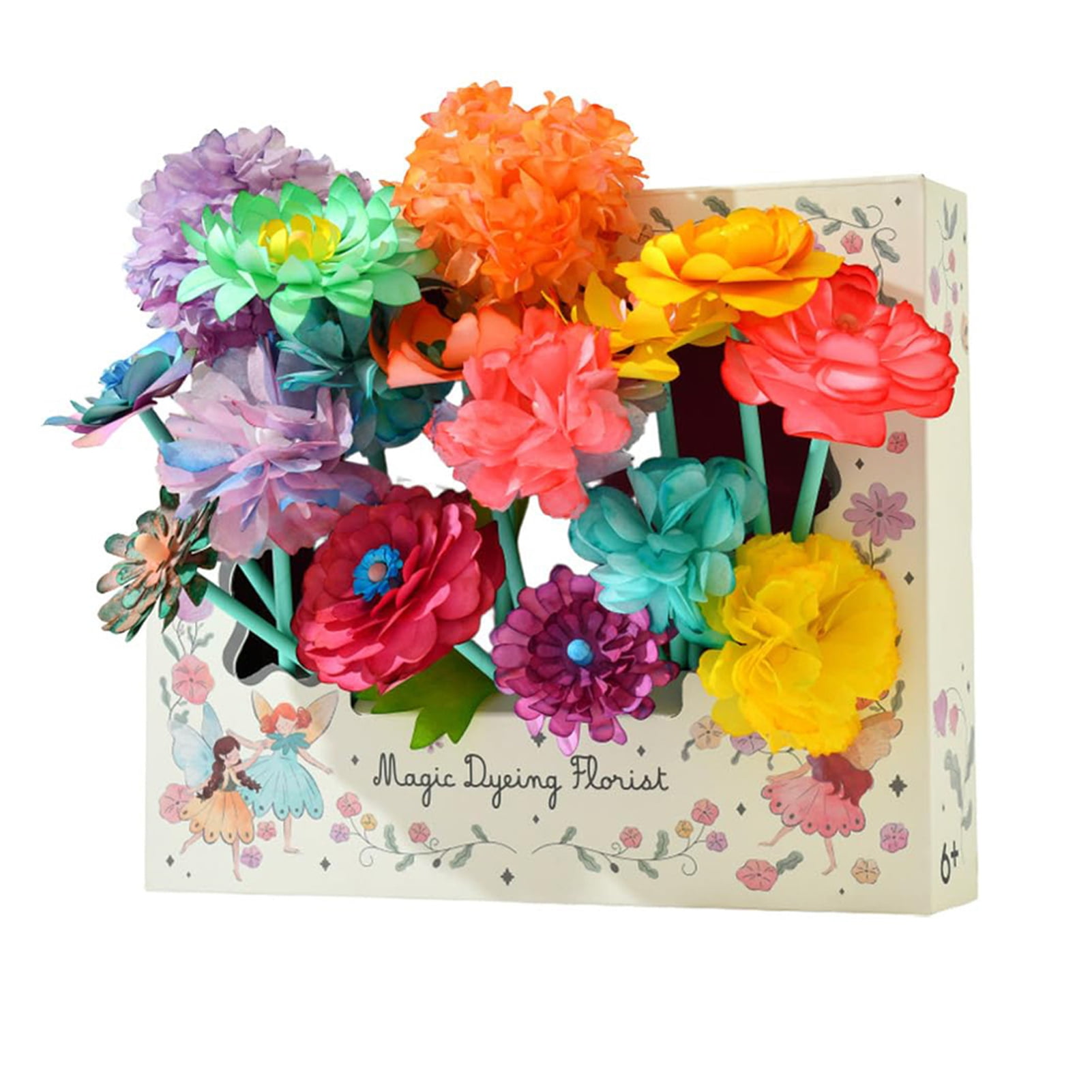 JNXYL 1 Set DIY Flower Petal Art Kit Handcrafted Coloring Paper Flower ...