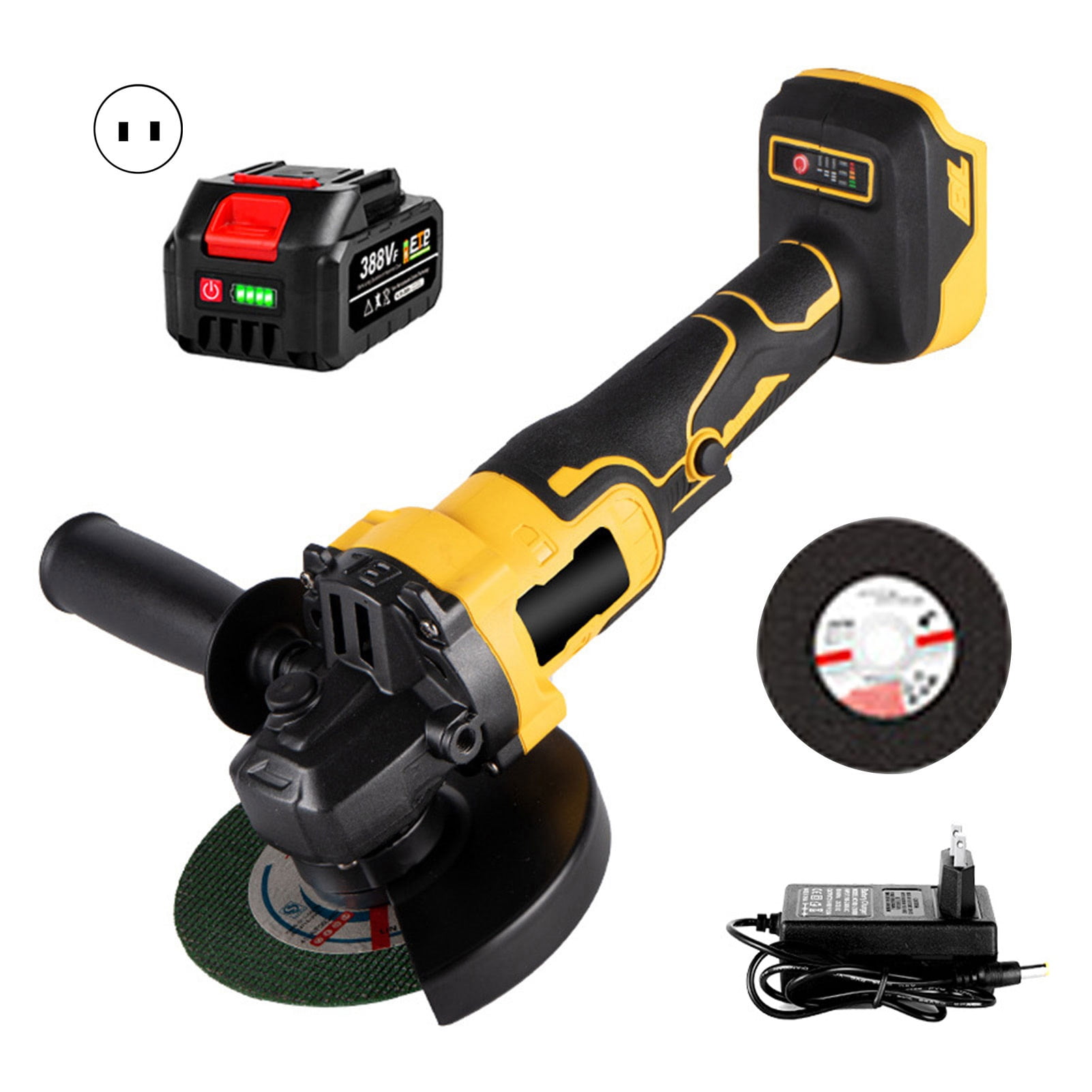JNXYL 18V Cordless Angle Grinder 10000 RPM Brushless Motor Grinder Tool ...