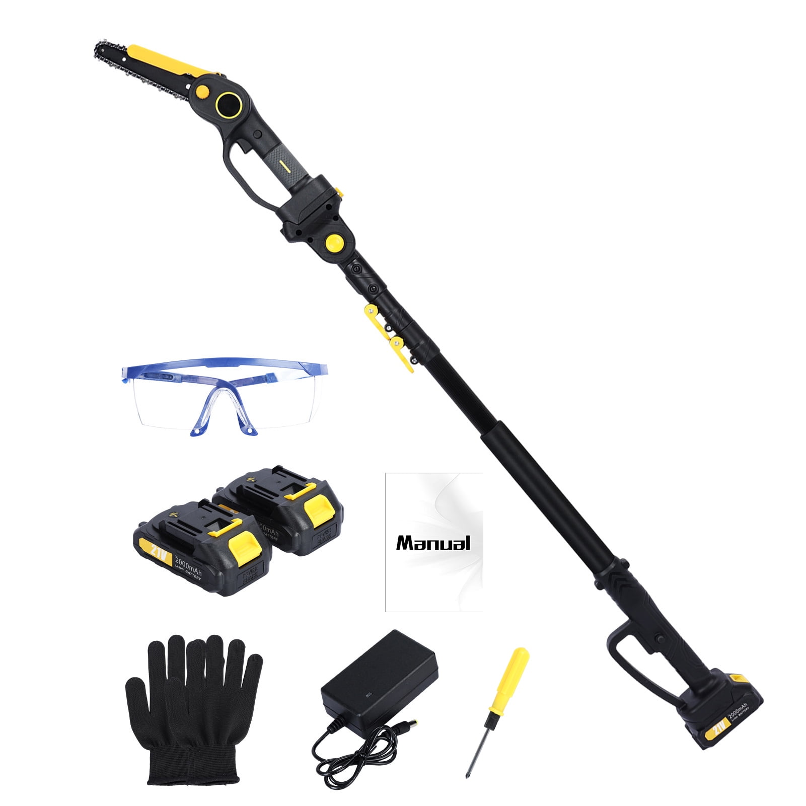 JNXYL 2-in-1 Cordless Pole Saw, Mini Chainsaw & Cordless Pole Saw 6inch ...