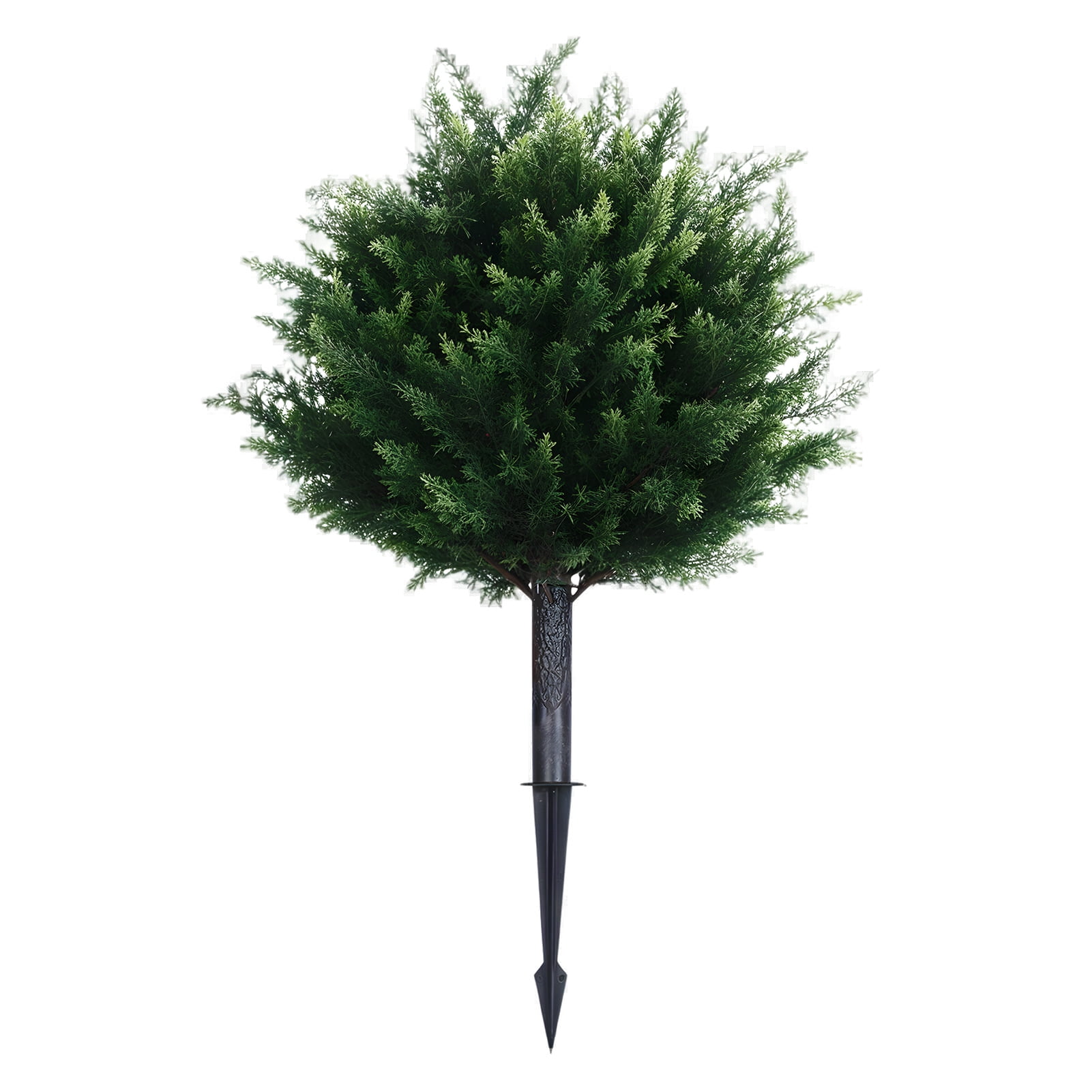 JNXYL 2Pcs Fake Bushes, Artificial Cypress with Ground Spike, UV ...