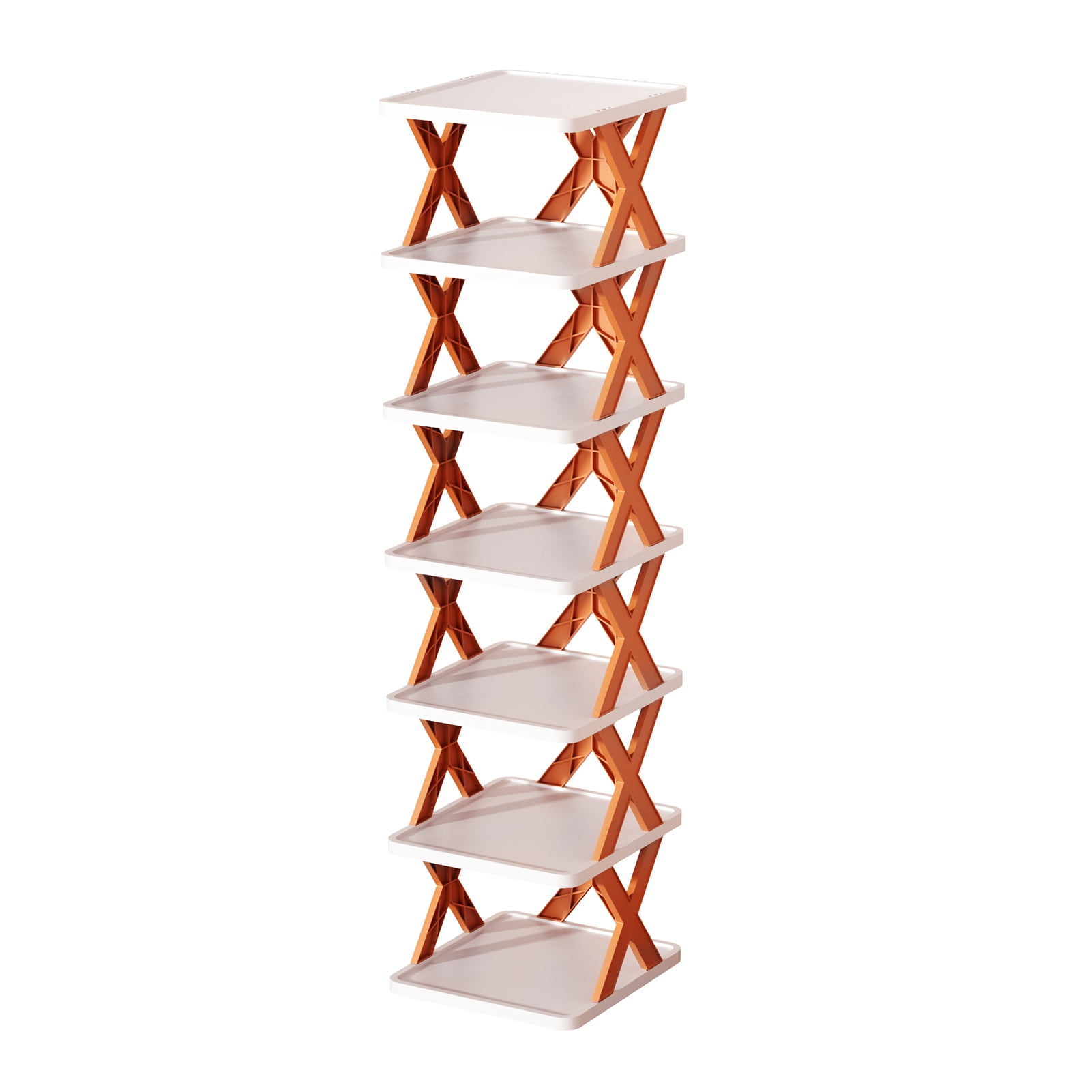 JNXYL 5/6/7/8 Tiers Vertical Shoe Rack, Plastic Narrow Shoe Rack, Small ...