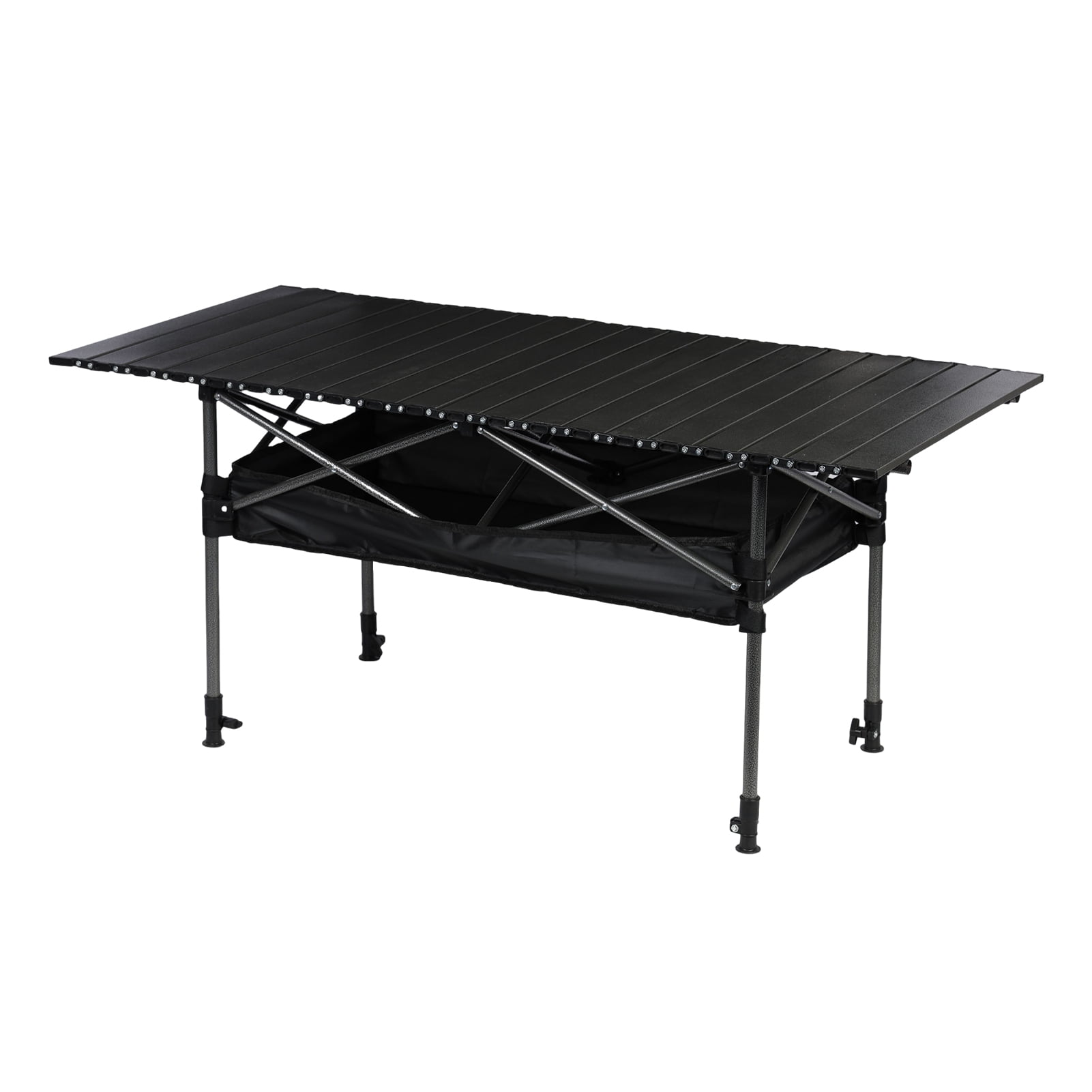 JNXYL Adjustable Height Camping Table, Folding Portable Outdoor Table ...