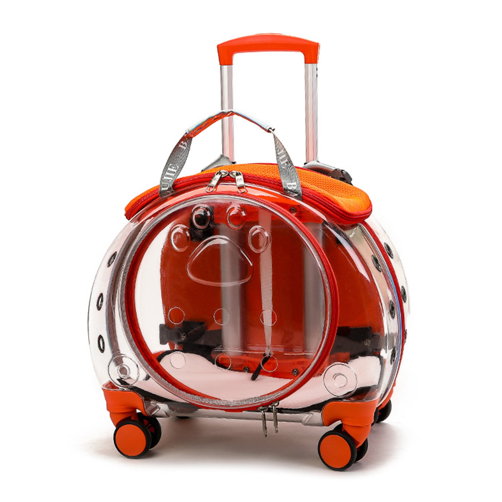 JNXYL Pet Trolley Case Clear Ventilation Holes Silent Wheels Convenient ...