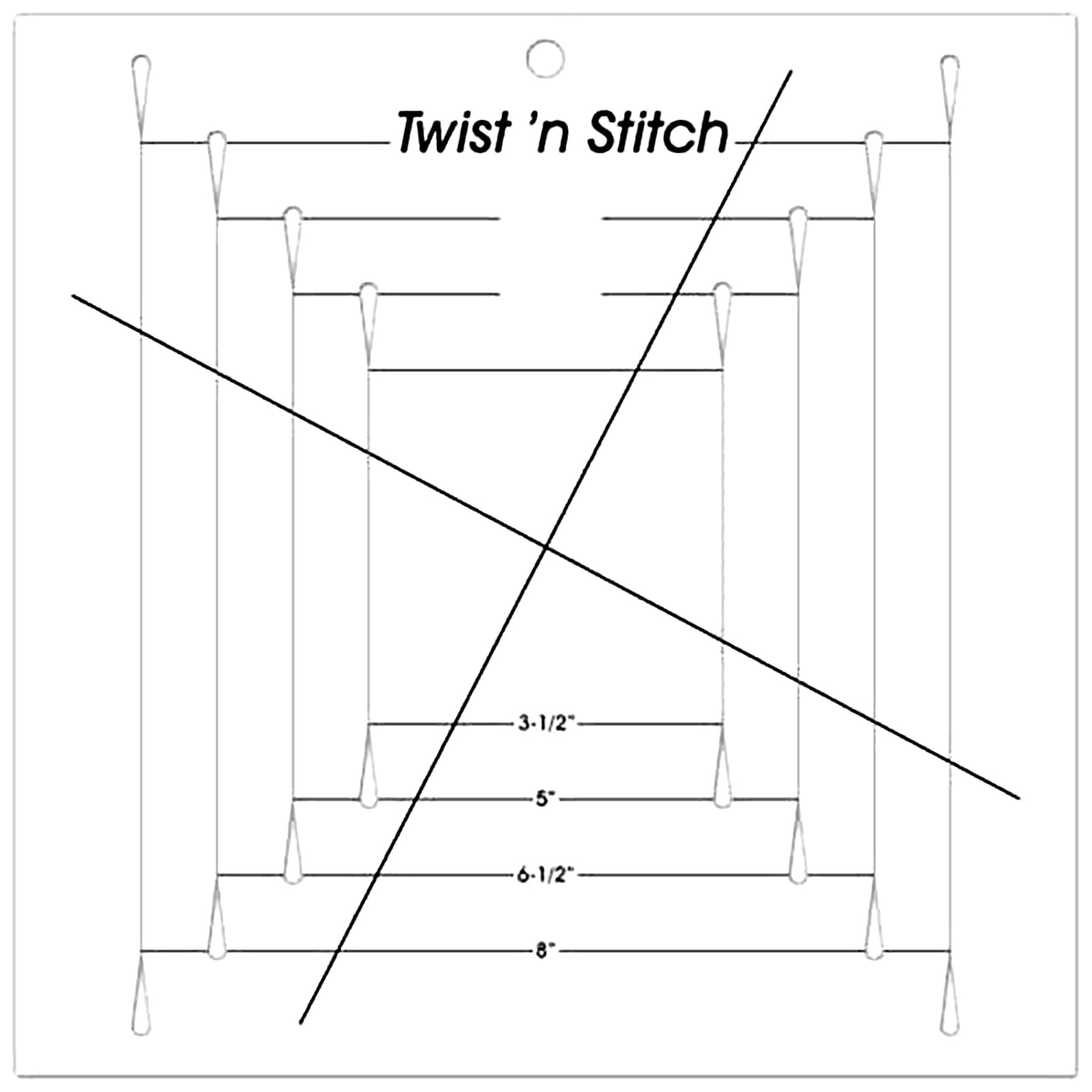 JNXYL Plastic Twist Stitch Ruler Pinwheel Block Sewing Quilting ...