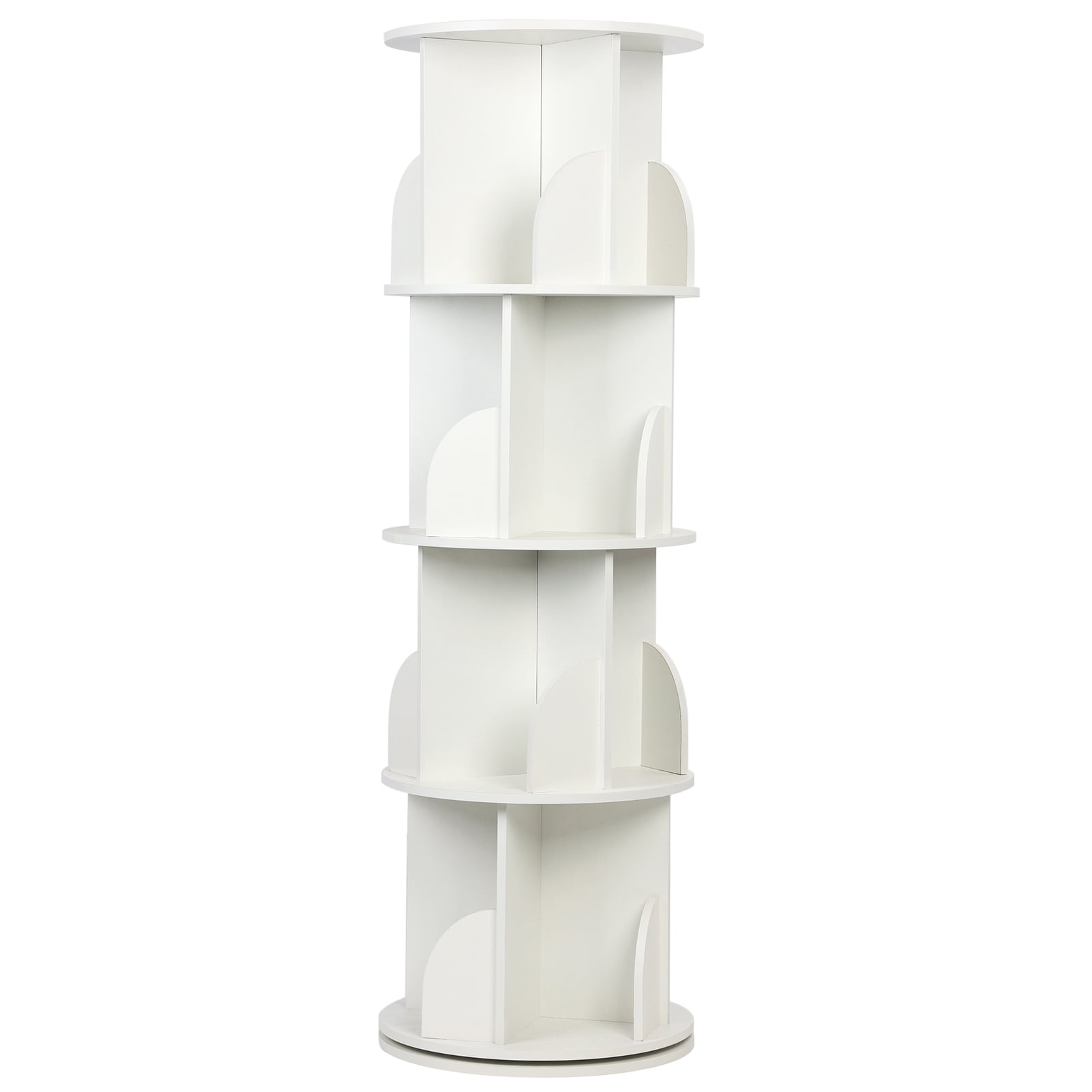 JNXYL Rotating Bookshelf, 360 Display Spinning Bookshelf 4 Tier ...