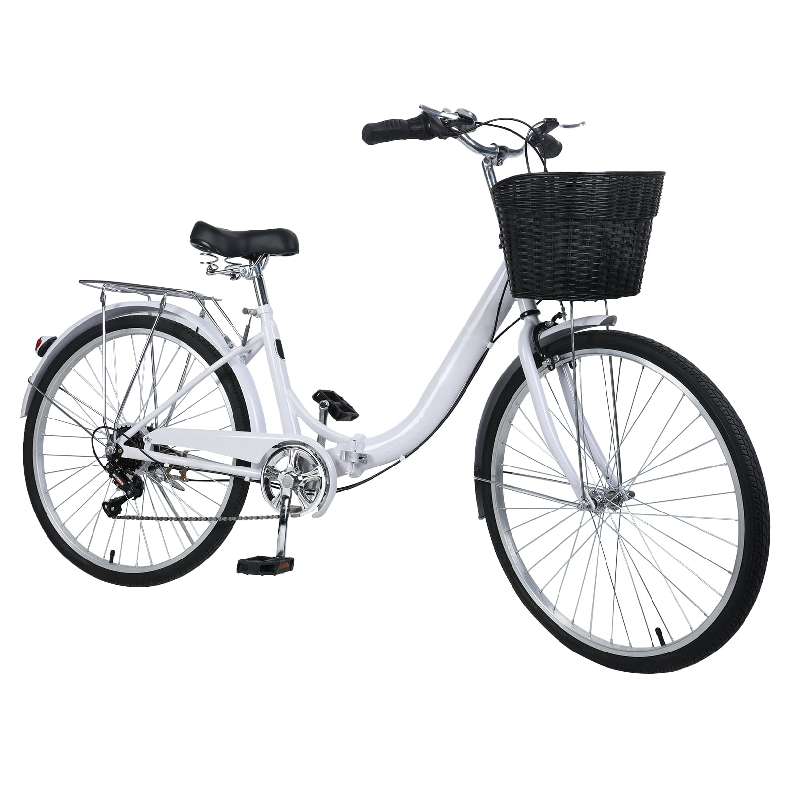 JNXYL Womens Bike, 7 Speed Bike for Adults Women 26 inch with Ratten ...