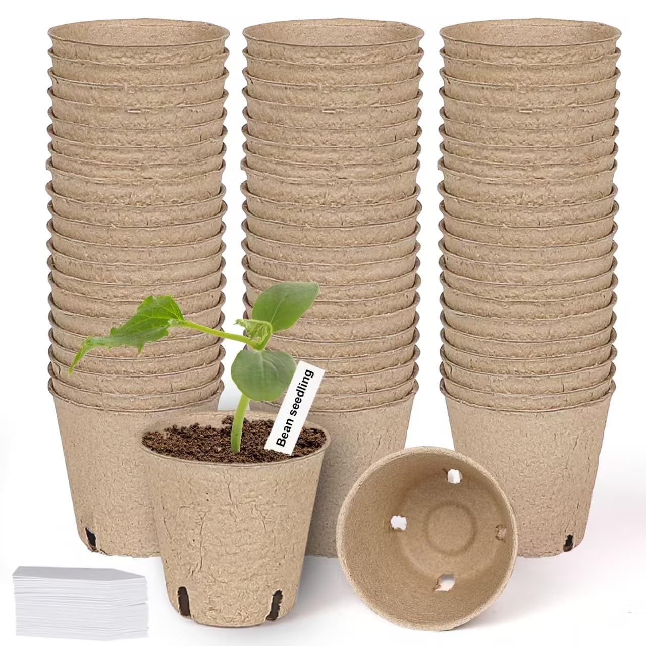 JNYONG 60 Packs 3.15 JKF25 Inch Peat Pots,Biodegradable Pots for ...