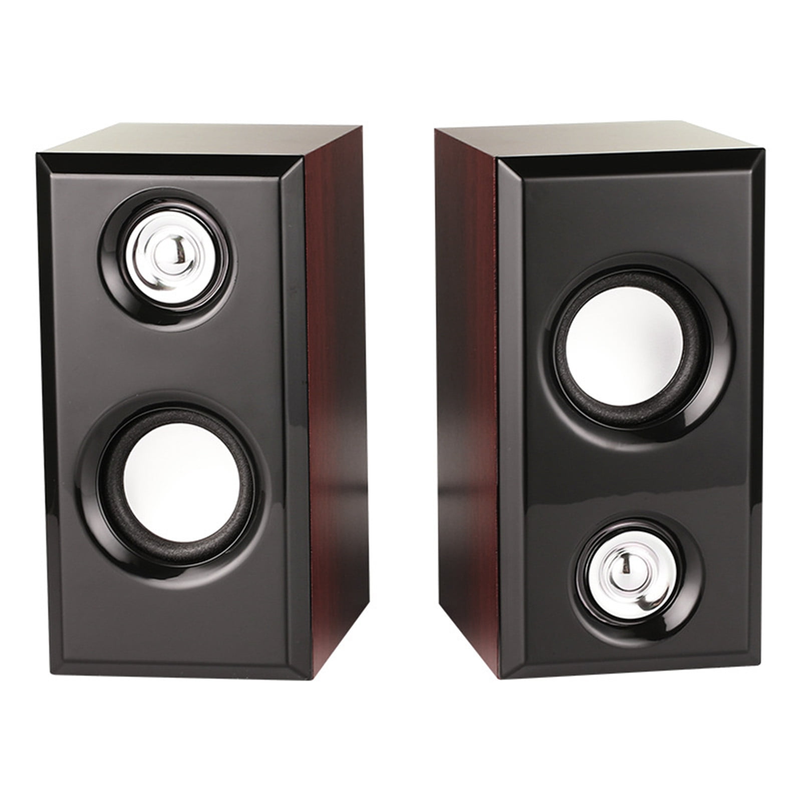 JNYSJ 1 Pair Computer Speakers USB Powered Surround Sound Wooden ...