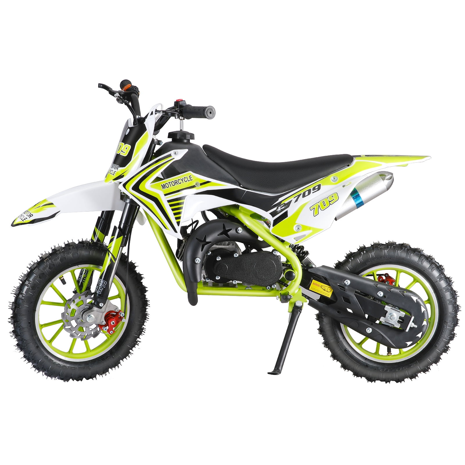 JNYSJ 49cc 2-Stroke Kids Dirt Bike, Green Gas-Powered Off-Road Mini ...
