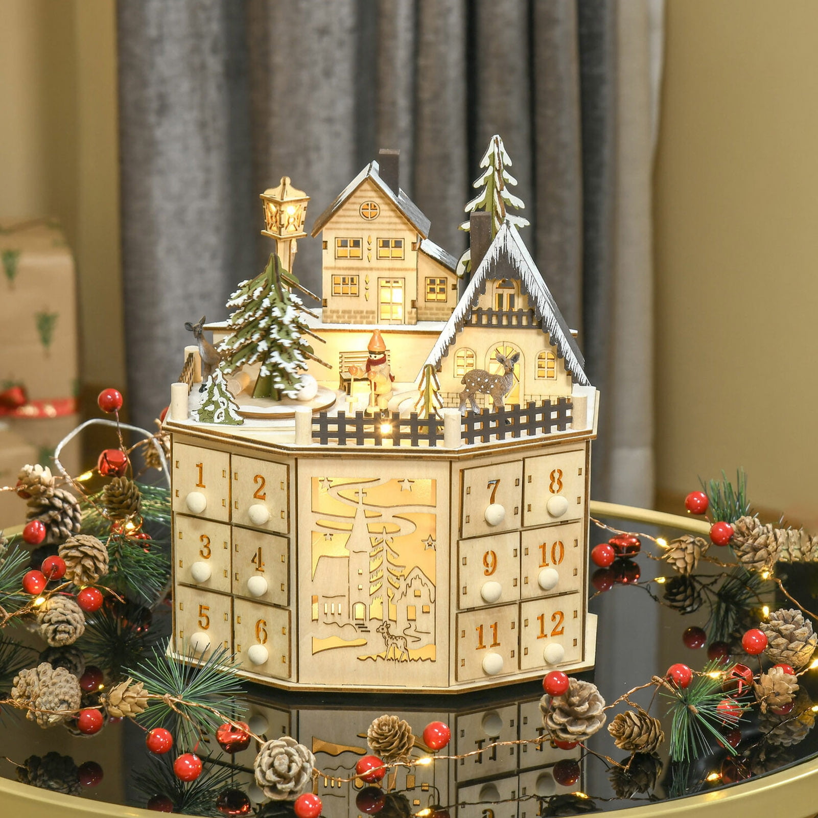 JNYSJ Advent Calendar with 24 Drawers, Christmas Advent Calendar with ...