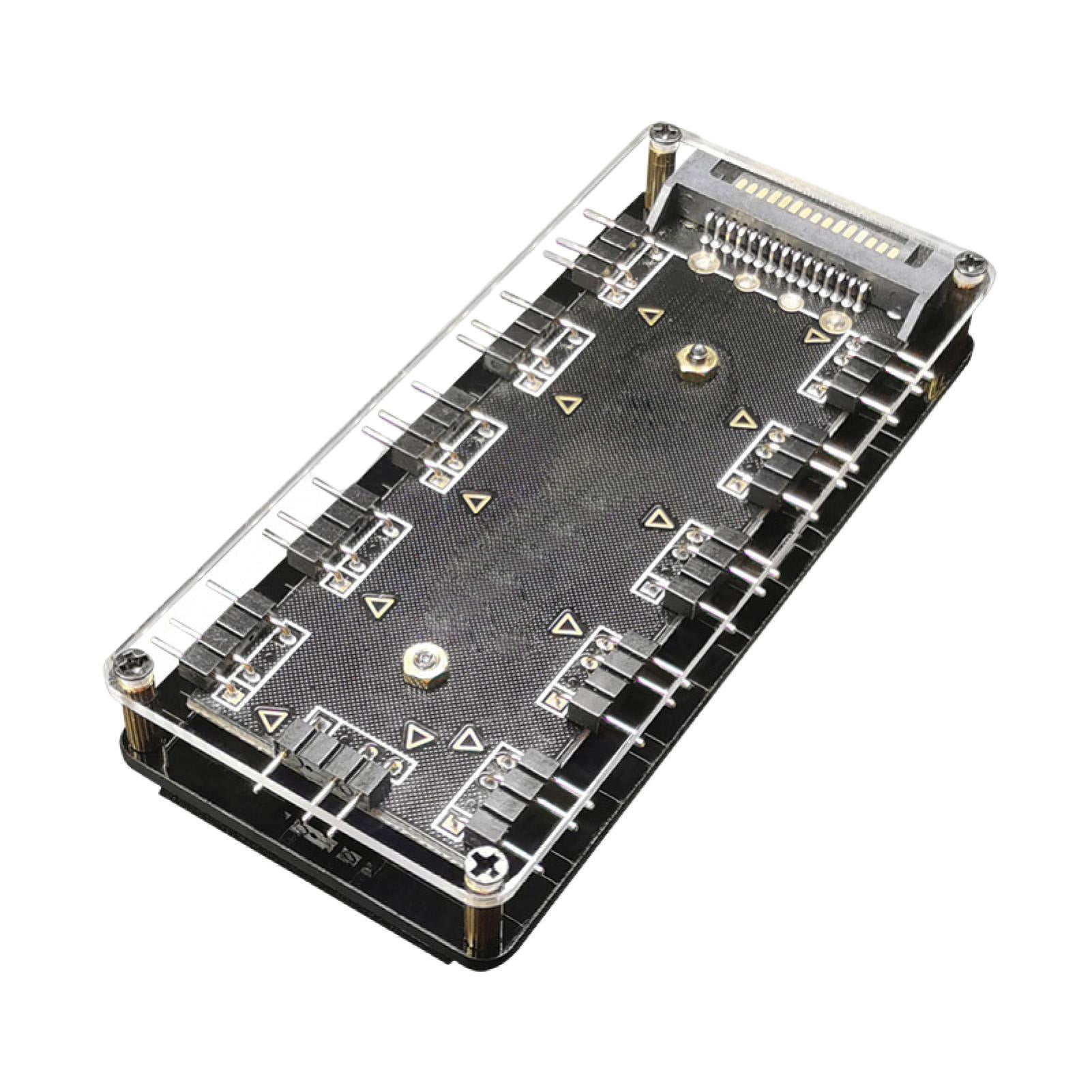 JNYSJ Computer Fan 5V 3 Pin ARGB Light Strip Temperature Control Hub Synchronous Controller ARGB ...