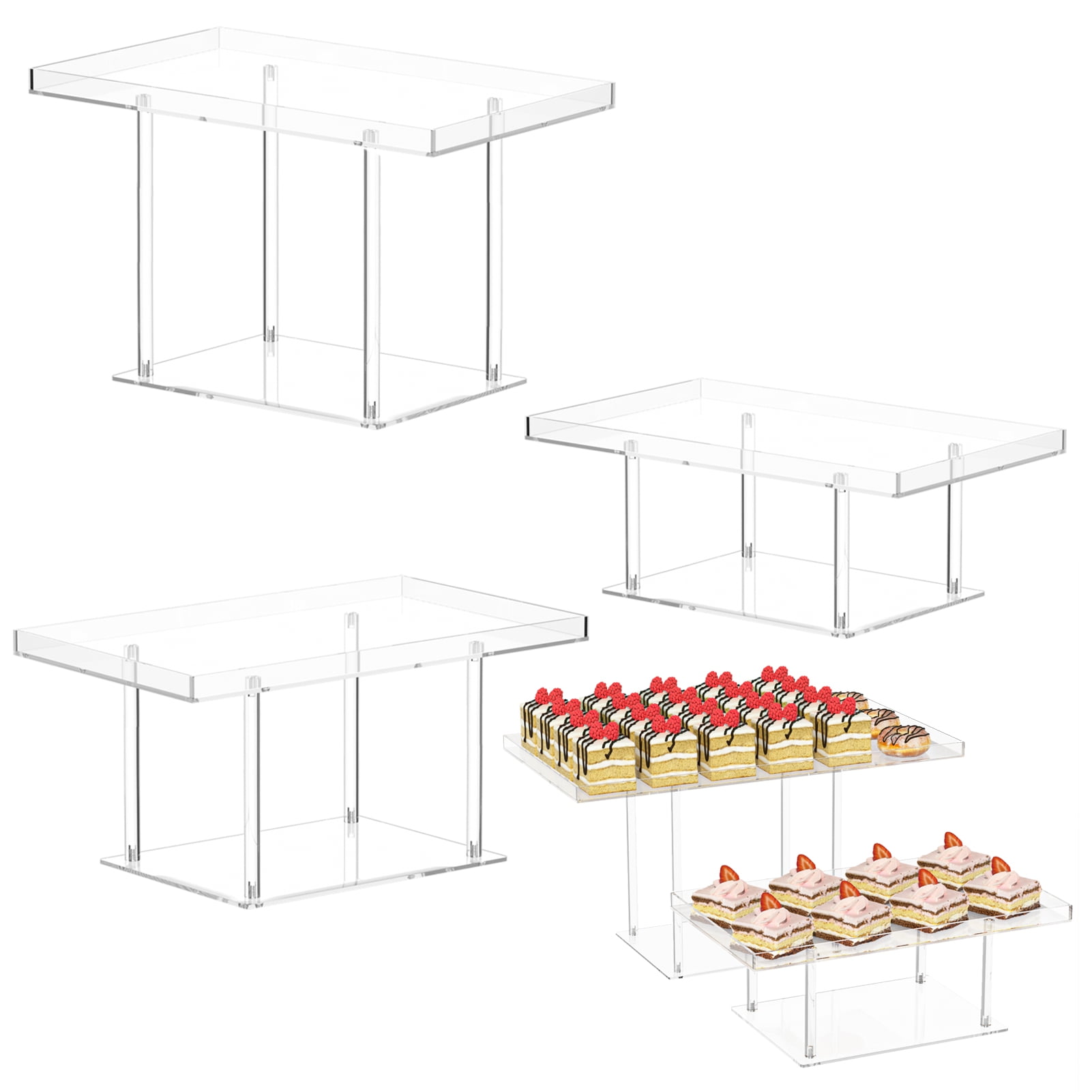 JNYSJ Dessert Display Stand Acrylic Dessert Tray, 3count Cupcake ...
