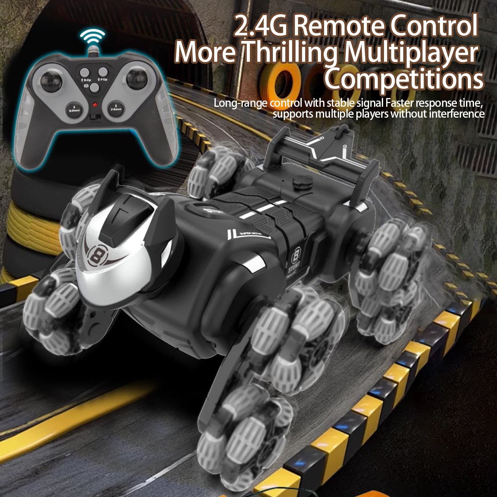 JNYSJ Eight-wheel Drive Robot Dog 2.4ghz Remote Control Robot Dog 8 ...