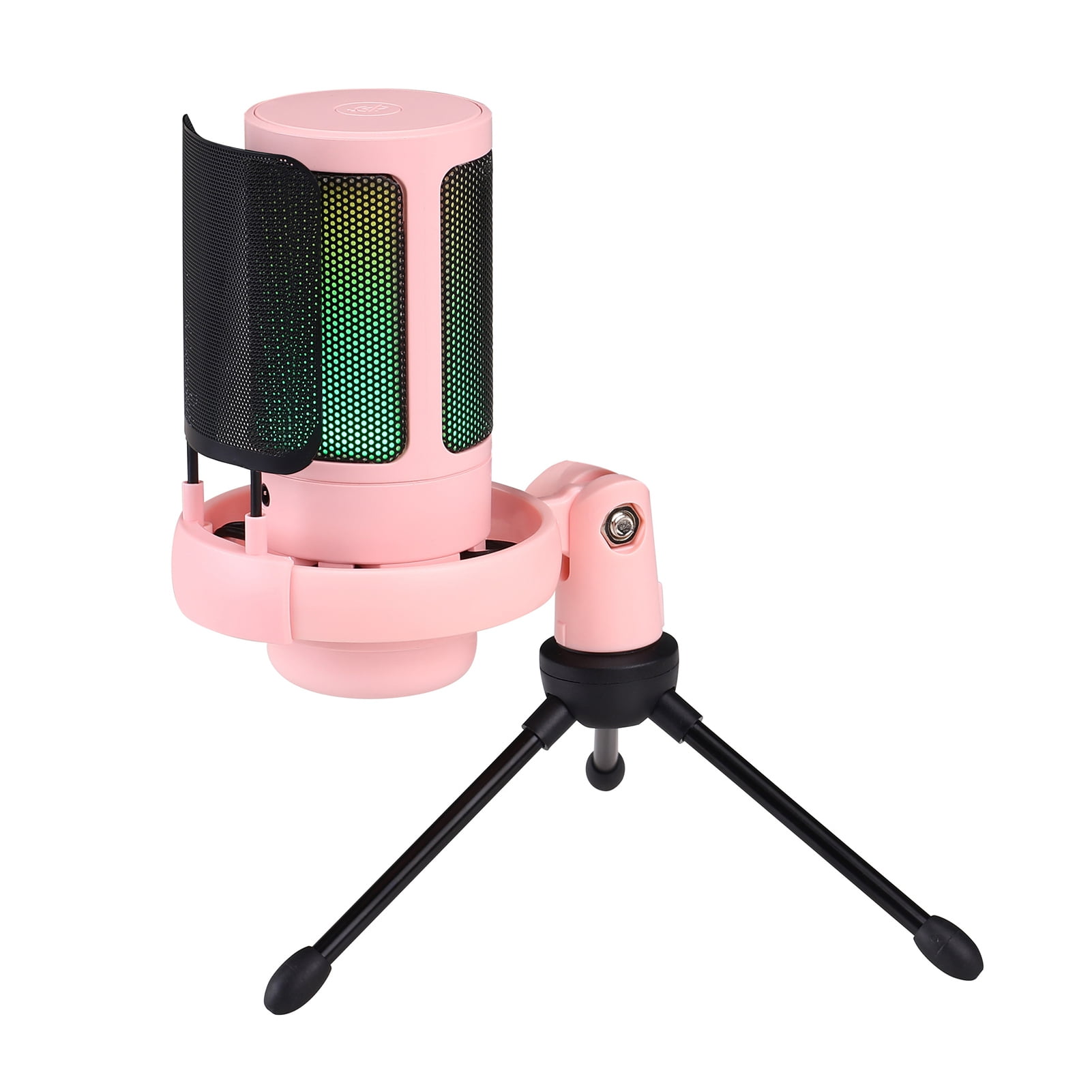 JNYSJ Gaming Microphone with Tripod Stand Noise Reduction RGB Breathing ...