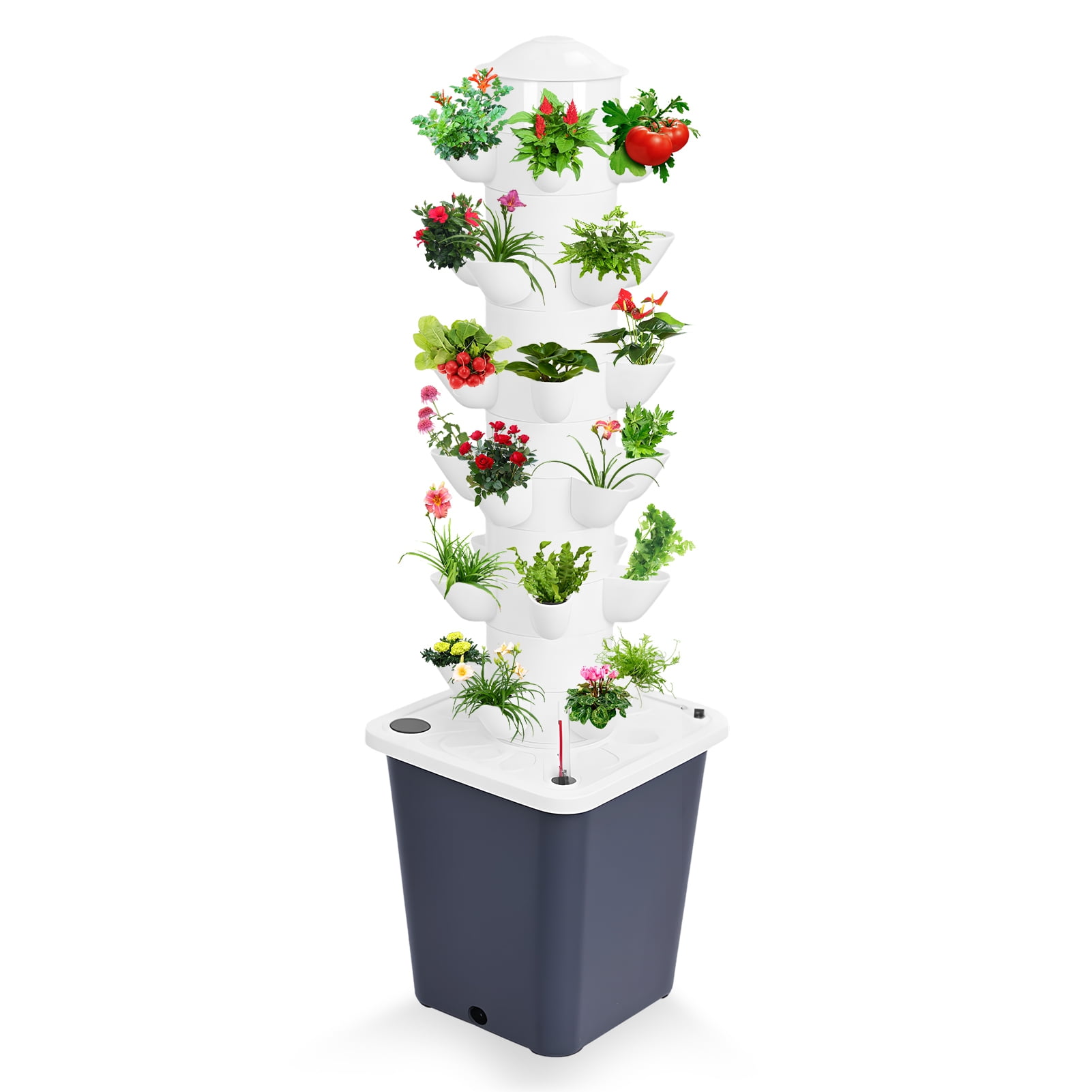 JNYSJ Hydroponic Growing Tower with 10L Tank, 6 Layers 30 Plants Indoor ...