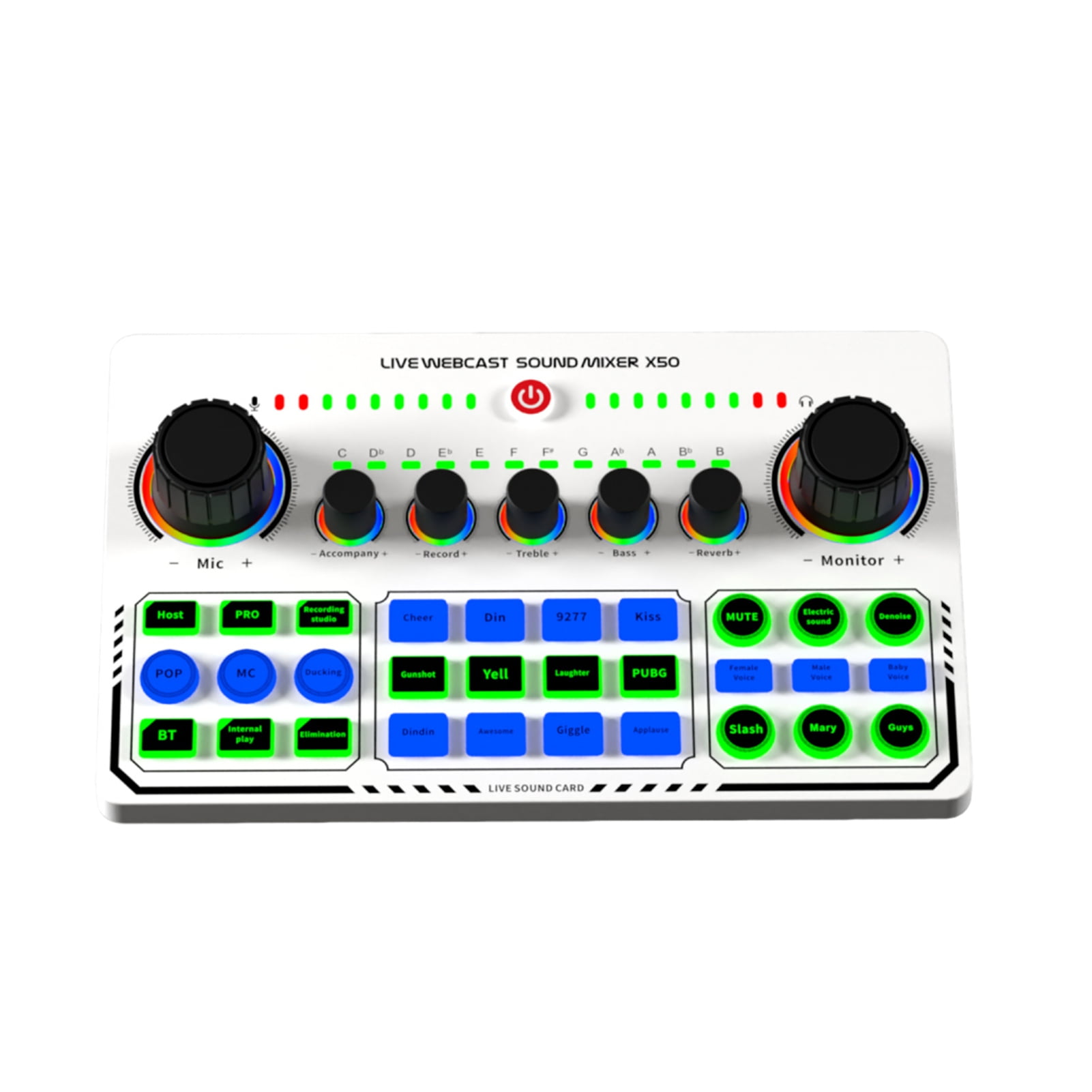 JNYSJ Live Sound Card Audio Mixer Multiple Function Keys Low Power ...