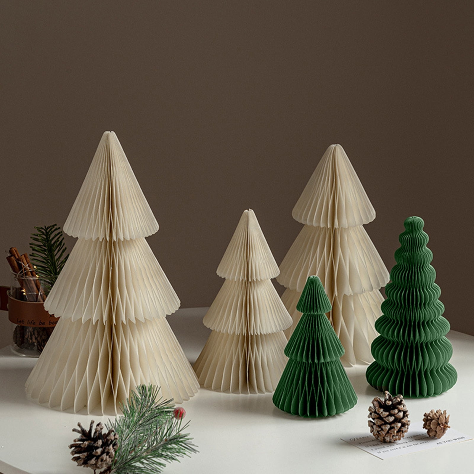 JNYSJ Paper Christmas Tree 3D Honeycomb Paper Xmas Tree Ornament Rustic ...
