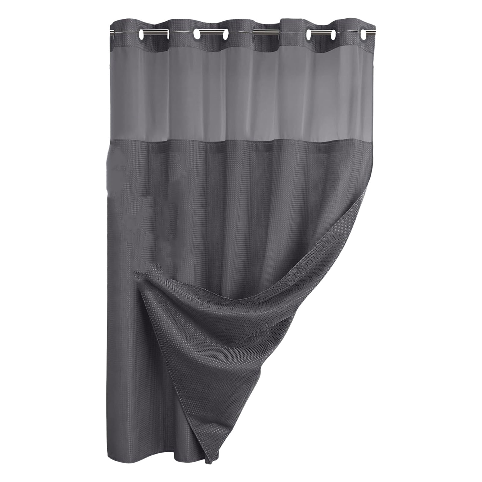 JNYSJ Snap-on Lining Shower Curtain, Hookless Shower Curtain Waffle ...