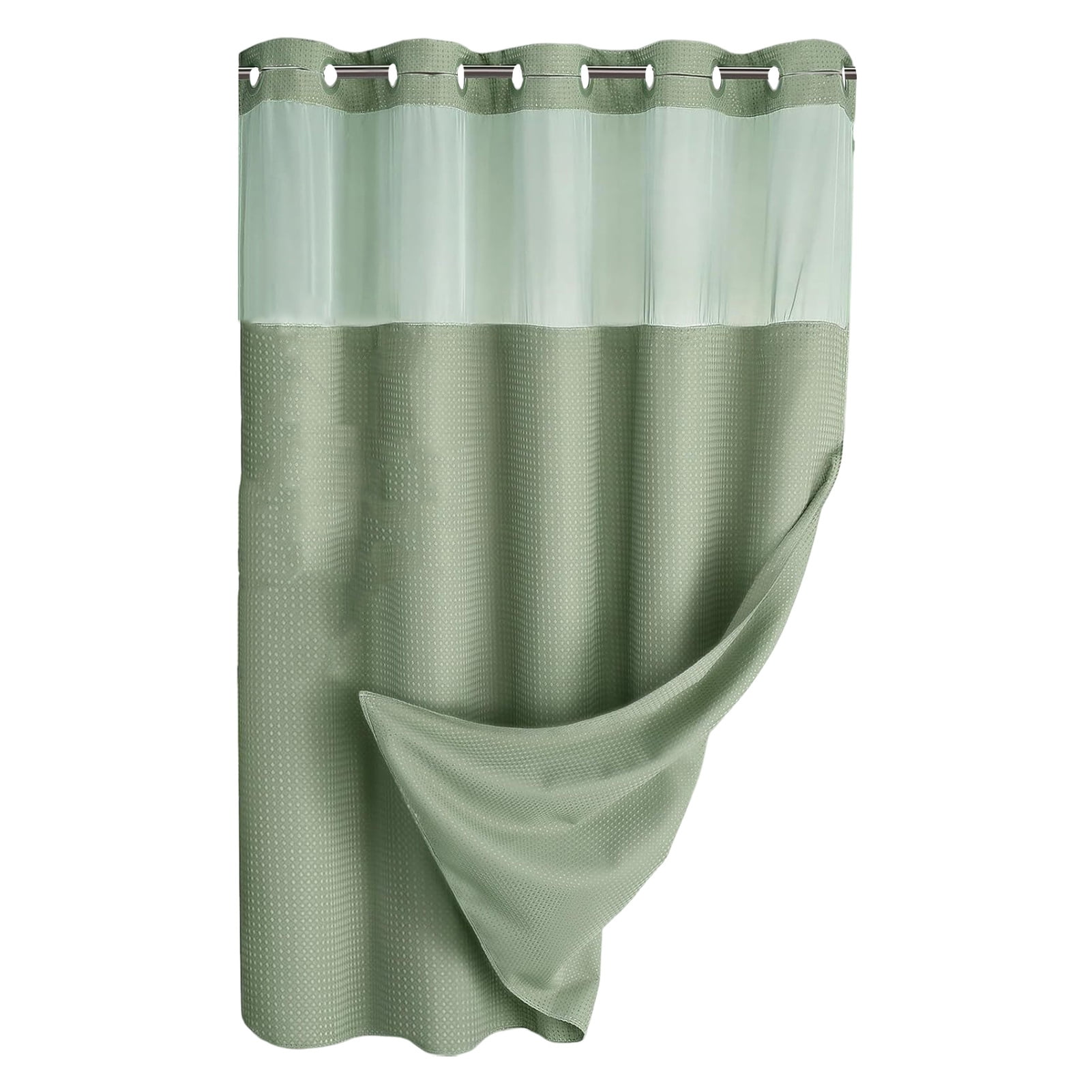 JNYSJ Snap-on Lining Shower Curtain, Hookless Shower Curtain Waffle ...