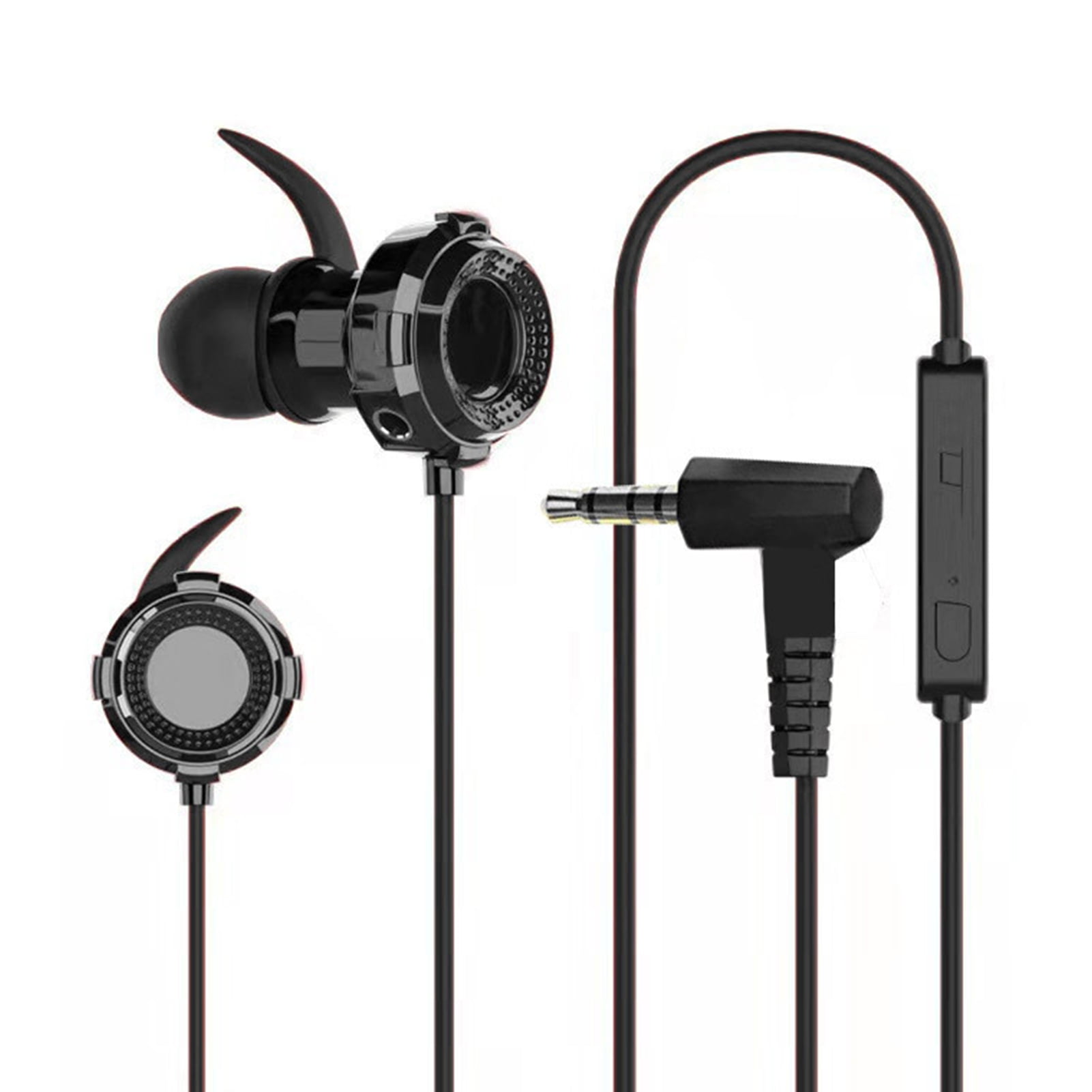 JNYSJ Wired Headset Deep Bass with Two Microphone Dual Drive Stereo ...
