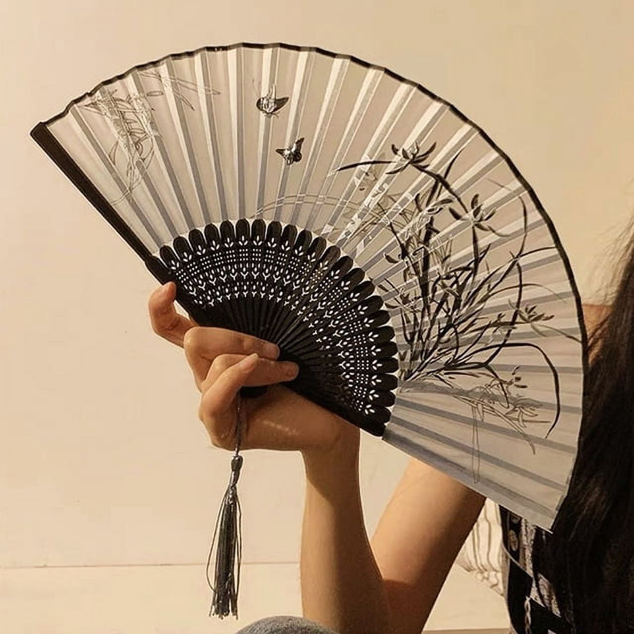 JNZHUA Elegant Exquisite Chinese Silk Folding Hand Fan - A Timeless and ...