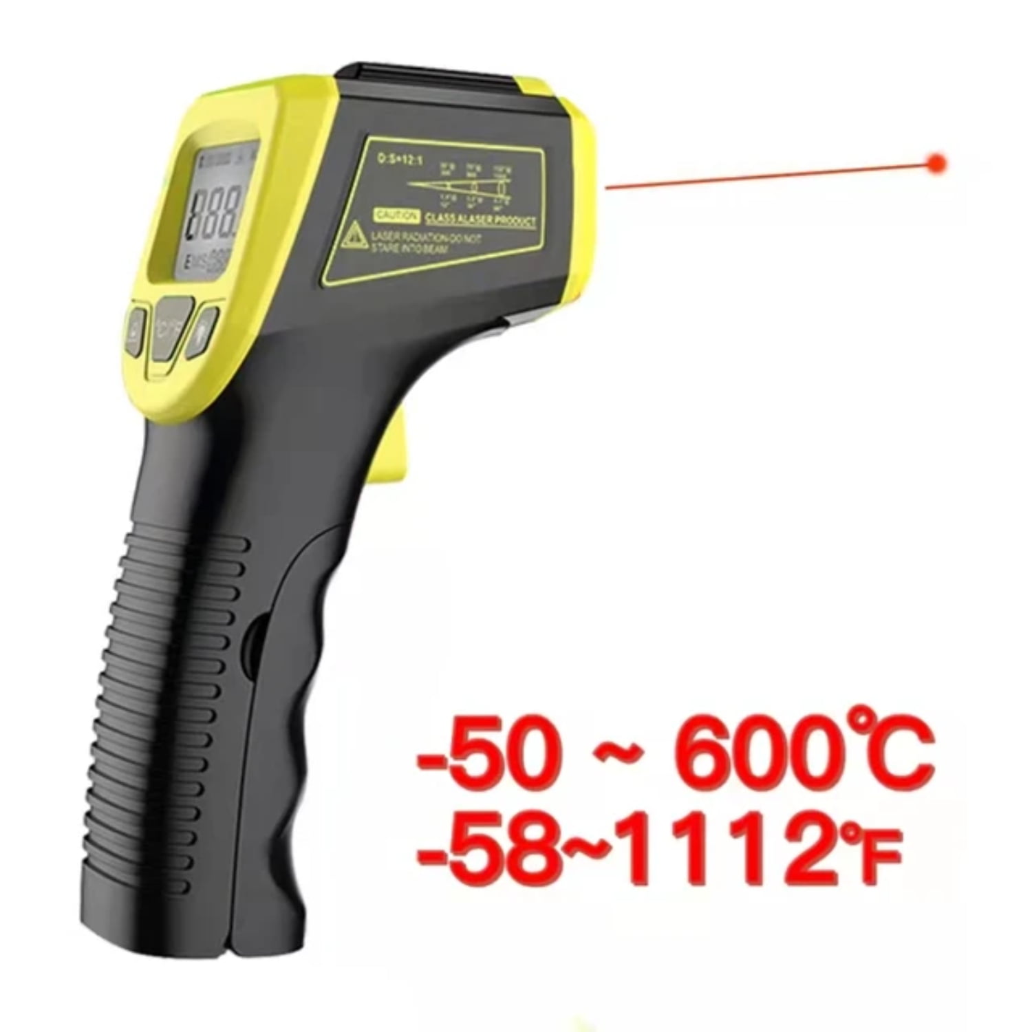 JNZOUHA NonContact Laser Temperature Meter Gun -50~600°C LCD Laser ...