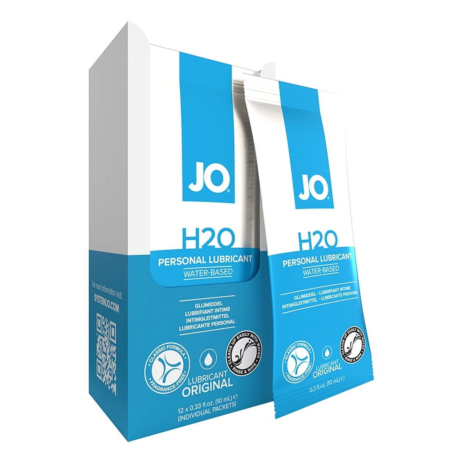 JO H2O Original Water Based Personal Liquid Lubricant, 10 ml (12 Pack ...
