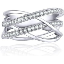 Andrea Jewelers Sz 7 Sterling Silver 925 CZ Cubic Zirconia Wedding Band Ring - Walmart.com