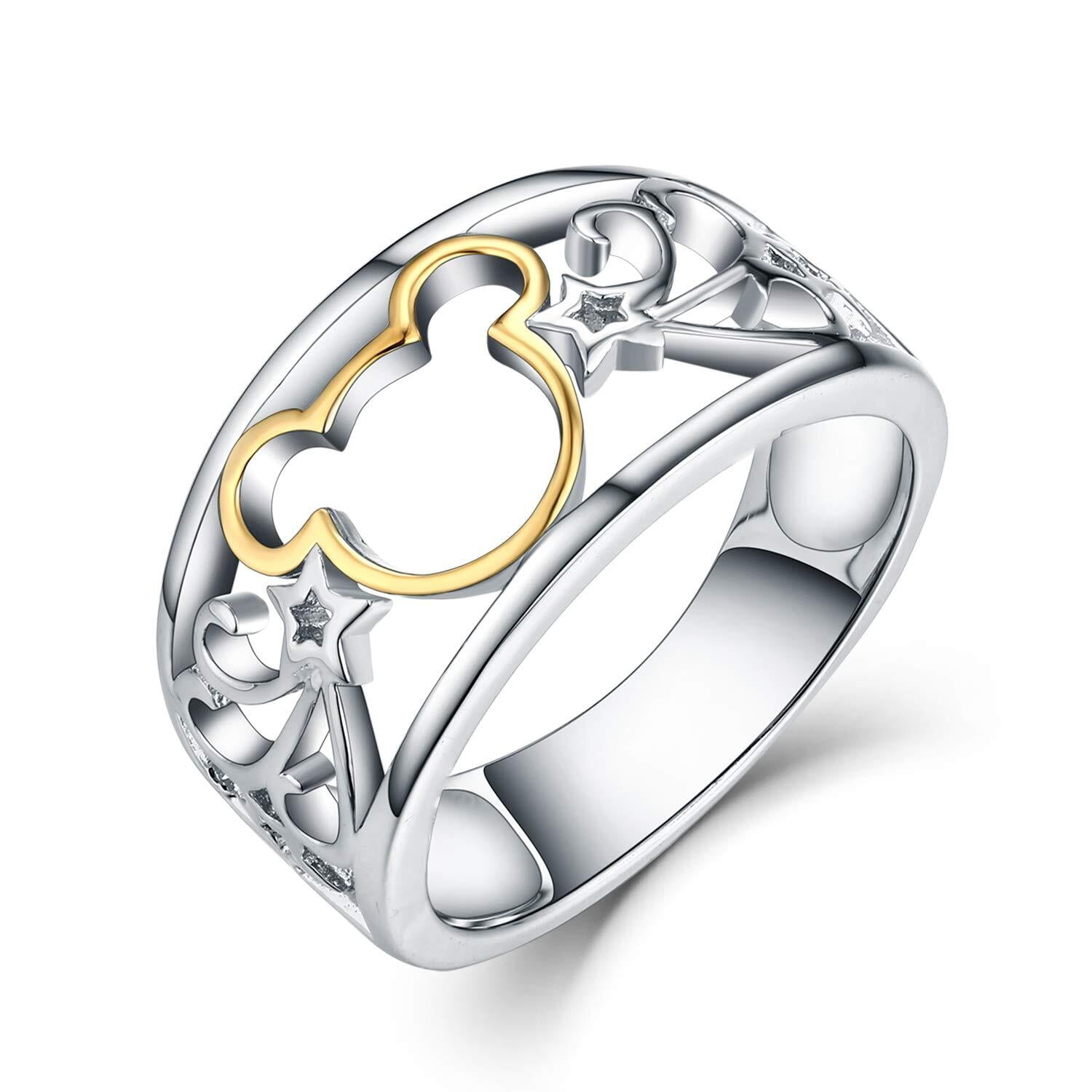 JO WISDOM 925 Sterling Silver and Yellow Gold Plated Ring - Walmart.com
