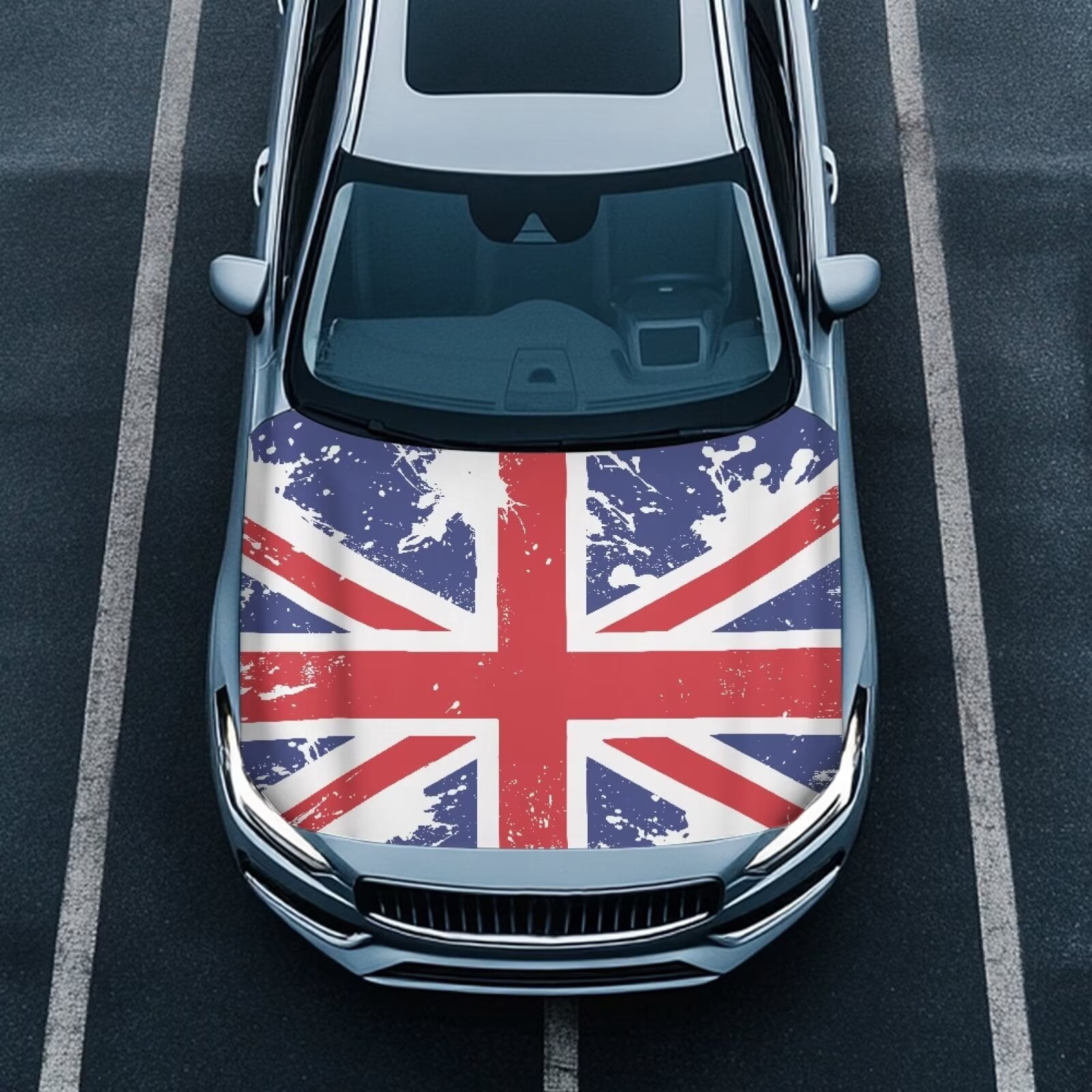 KUIFORTI Fabric Hood Cover Car Decor for Men and Women Union Flag Car ...